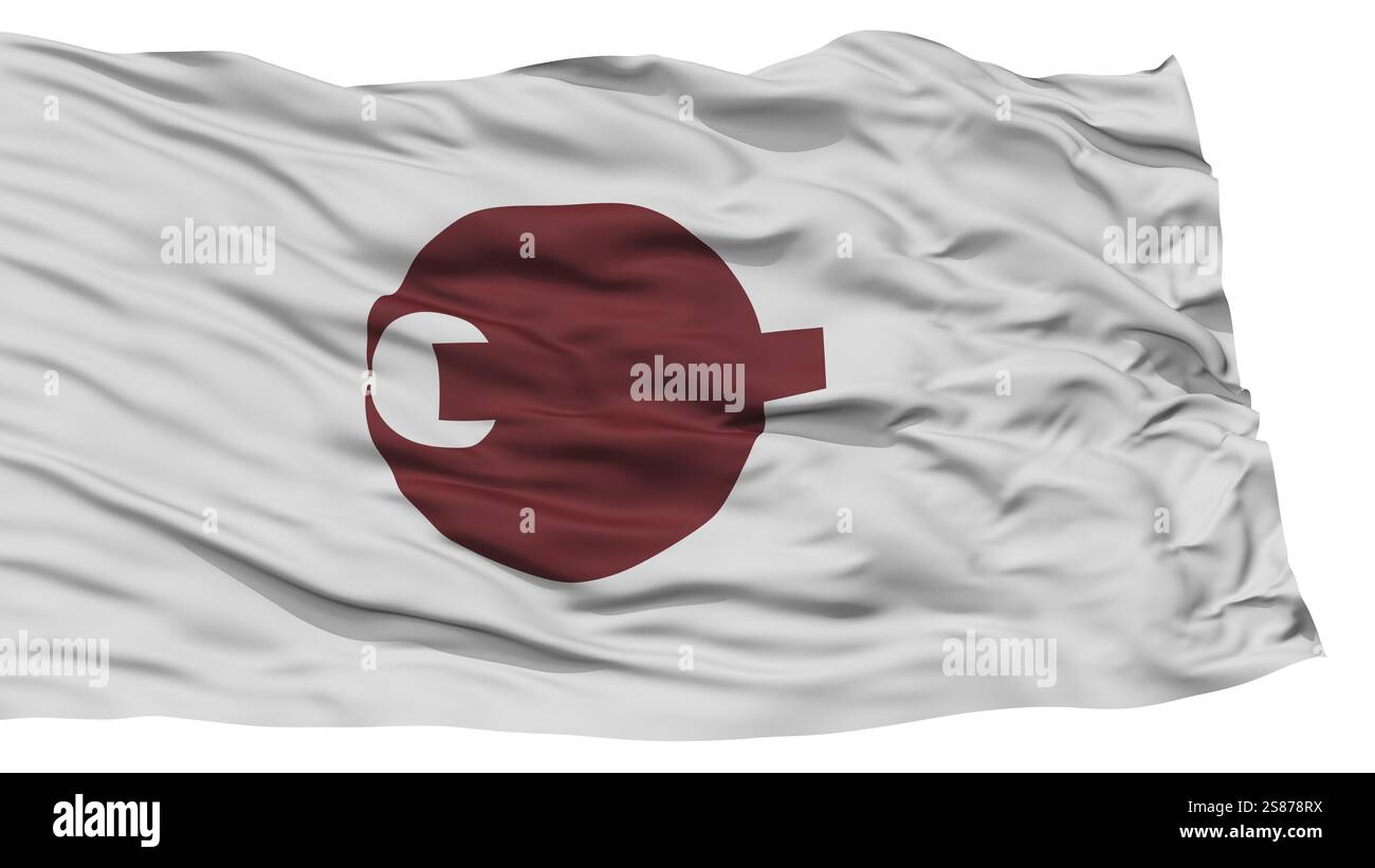 Isolated Nara Japan Prefecture Flag, Waving on White Background, High ...