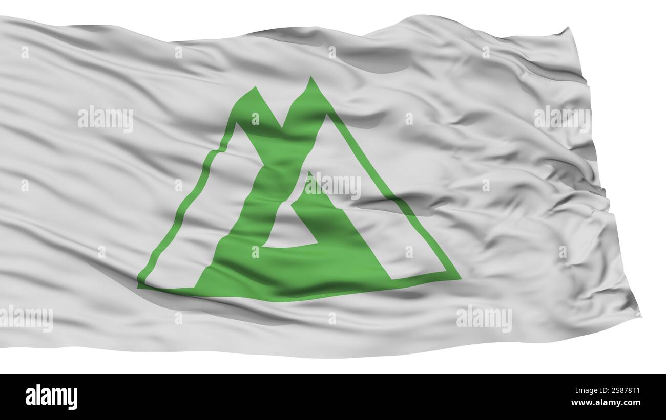 Isolated Toyama Japan Prefecture Flag, Waving on White Background, High ...