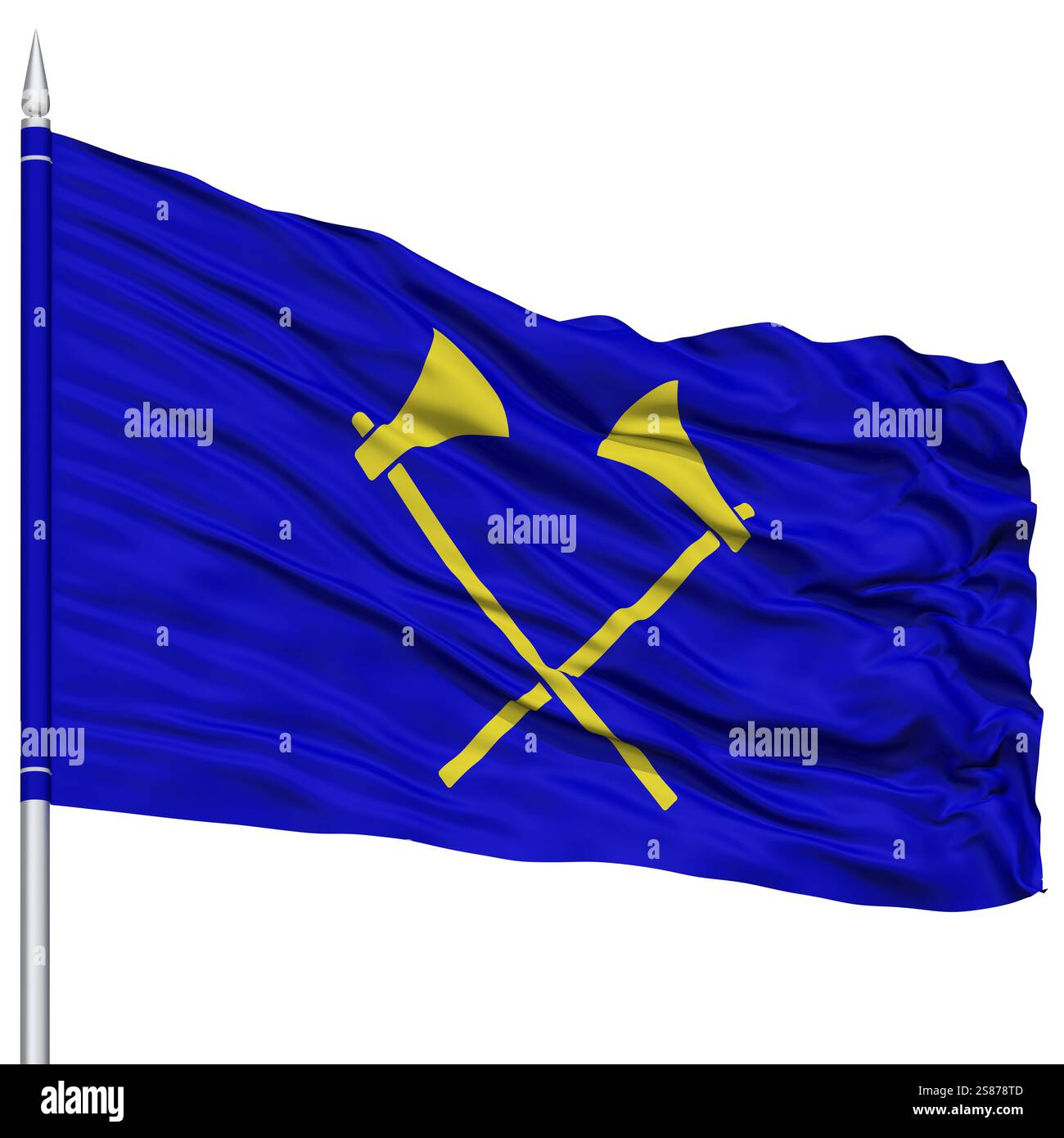 Saint Helier City Flag on Flagpole, Capital City of Jersey, Flying in ...