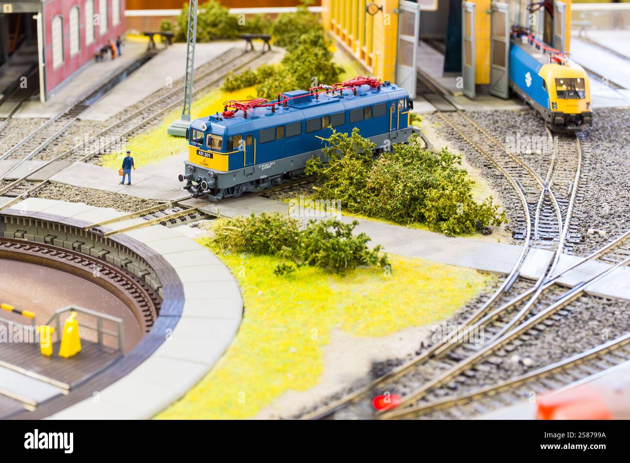 Model railway train electric locomotive V43 MAV. Model railroad layout ...
