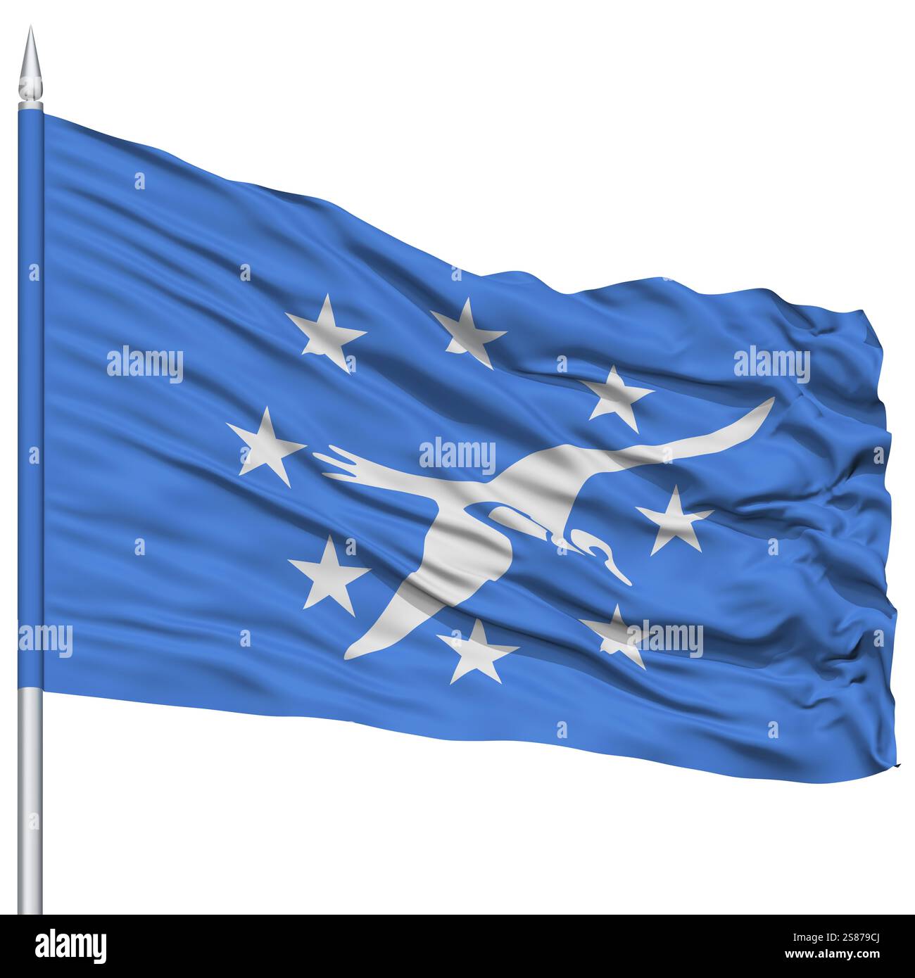 Corpus Christi City Flag on Flagpole, Texas State, Flying in the Wind ...