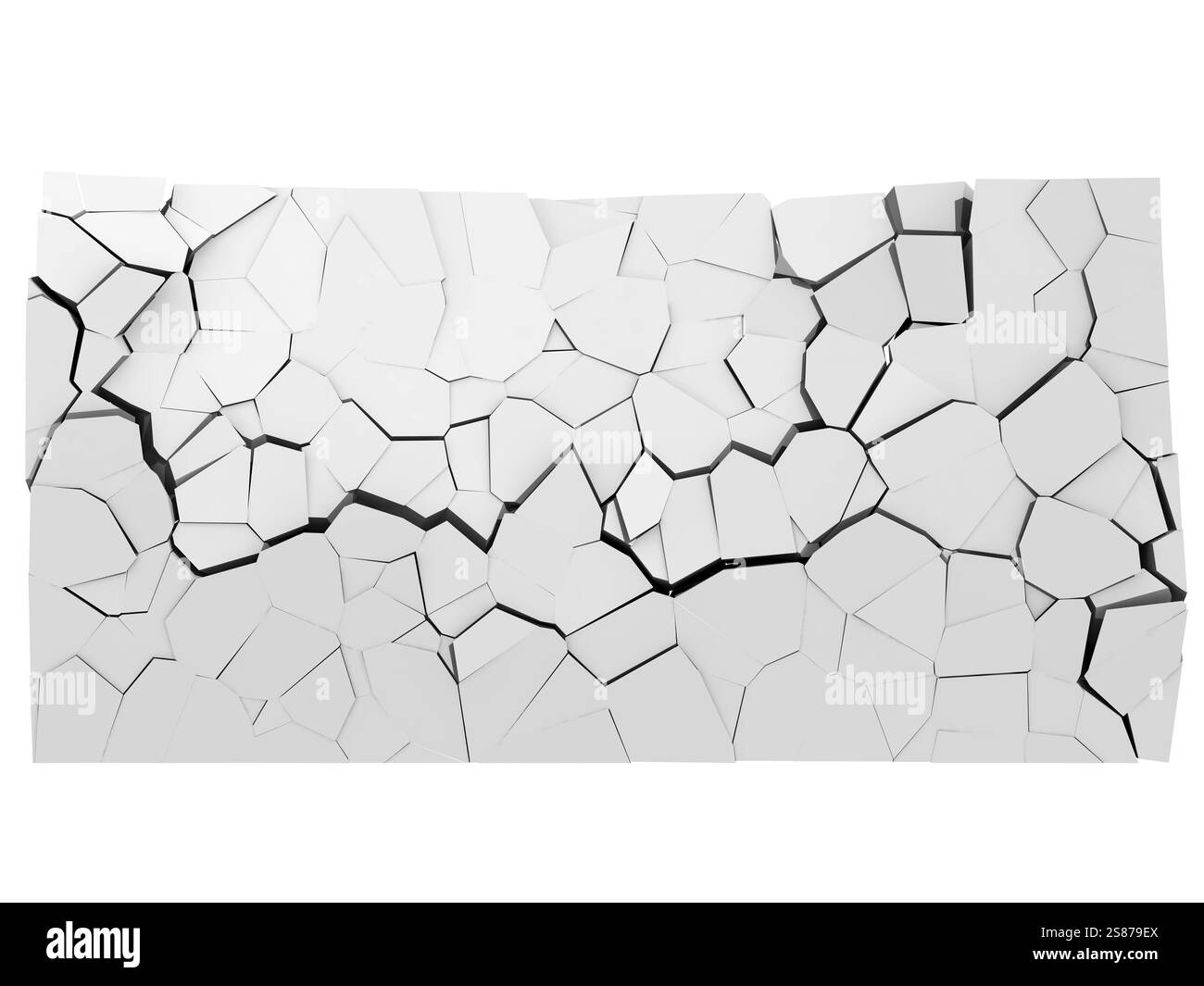 3d illustration of a crumbling concrete wall Stock Photo - Alamy
