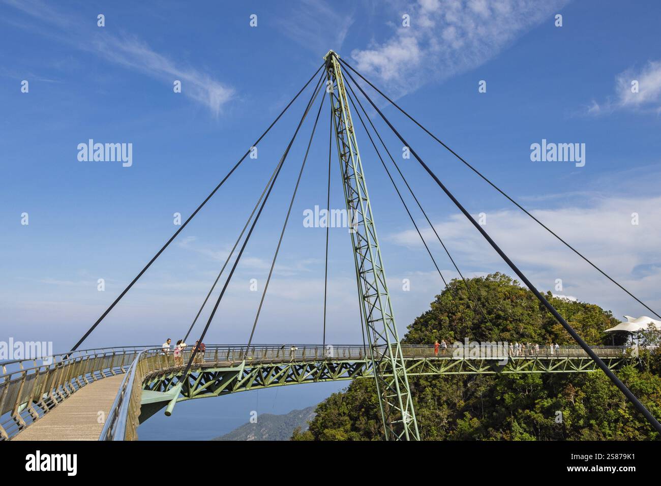 Sky Bridge tourist attraction, pedestrian cable-stayed bridge, Langkawi ...
