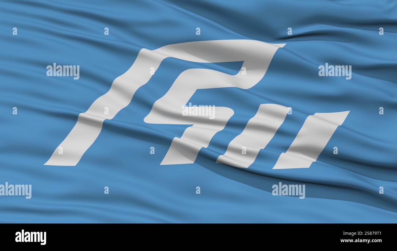 Closeup Ishikawa Japan Prefecture Flag, Waving in the Wind, High ...