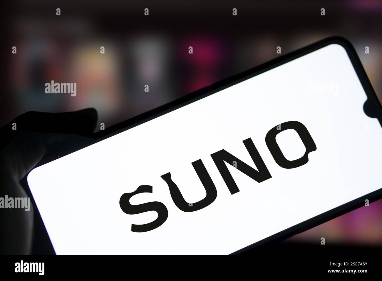 Dhaka, Bangladesh- 20 Jan 2025: suno logo is displayed on smartphone ...