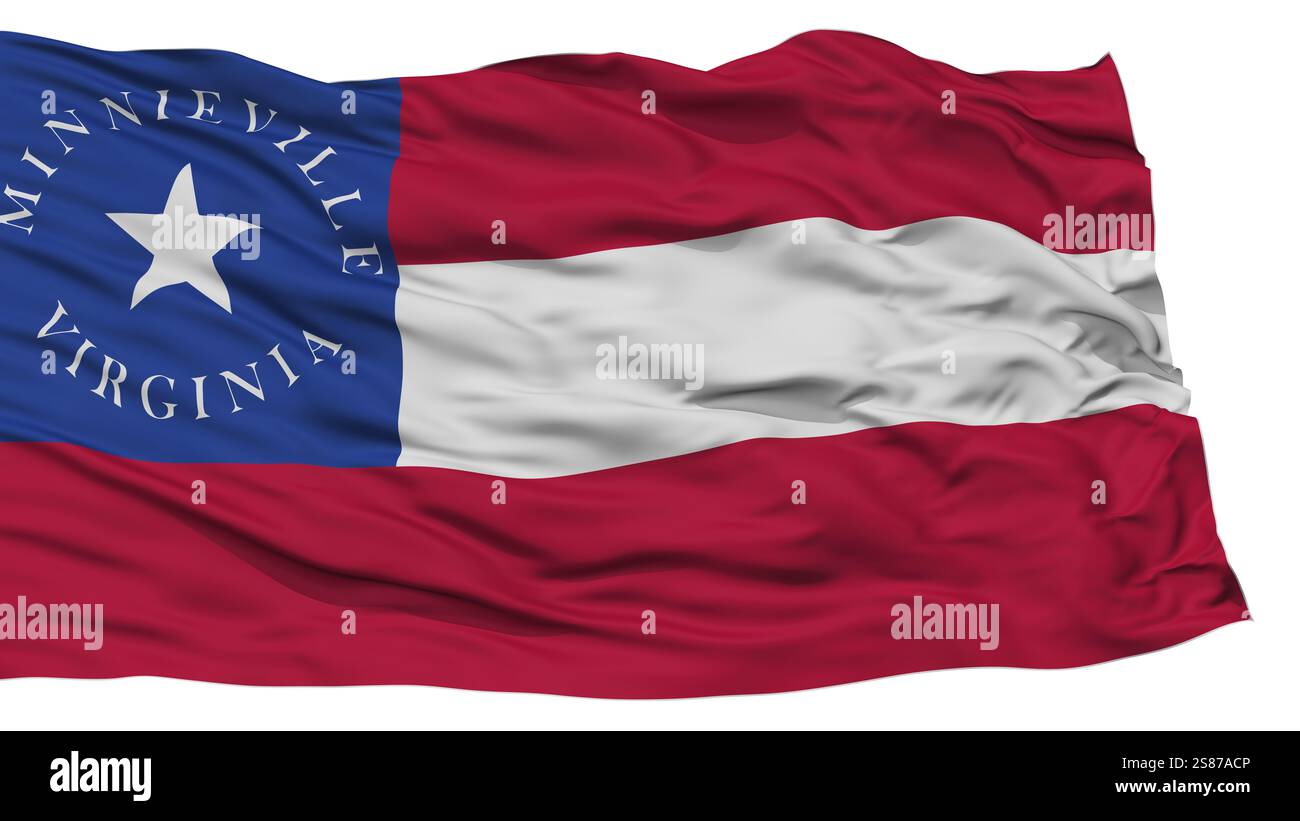 Isolated Virginia City Flag, City of Minnieville State, Waving on White ...