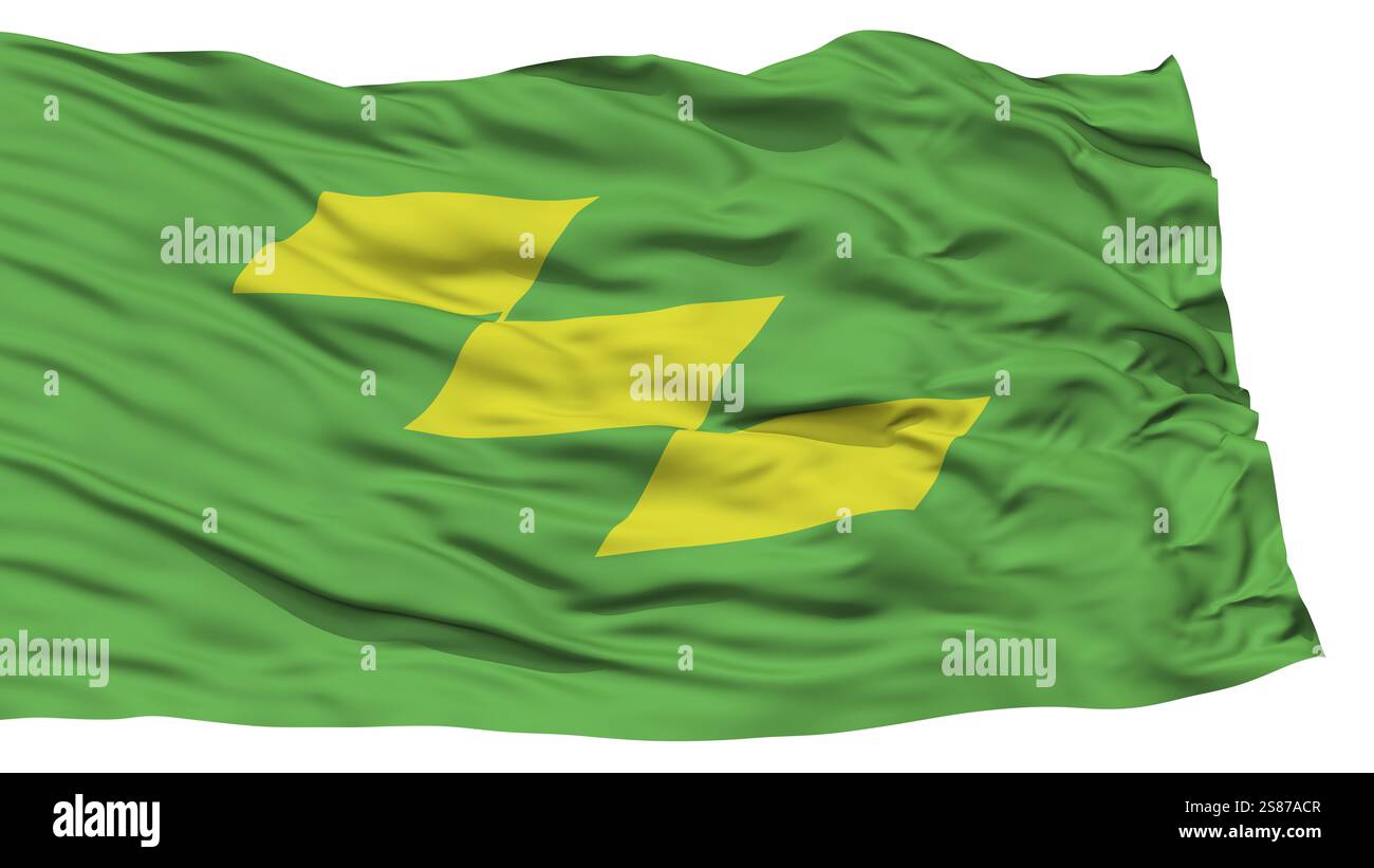 Isolated Miyazaki Japan Prefecture Flag, Waving on White Background ...