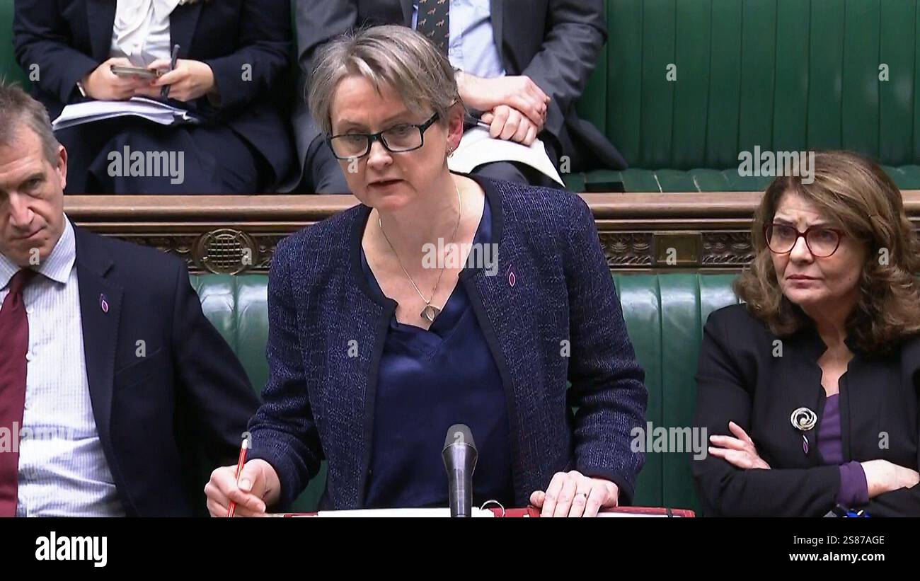 Home Secretary Yvette Cooper gives a statement in the House of Commons ...