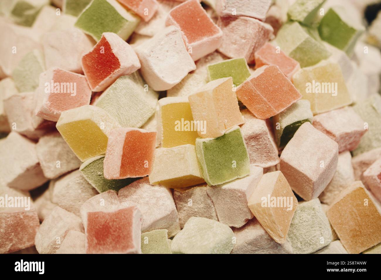 Load of traditional turkish delight lokum sugar coated soft candy Stock ...