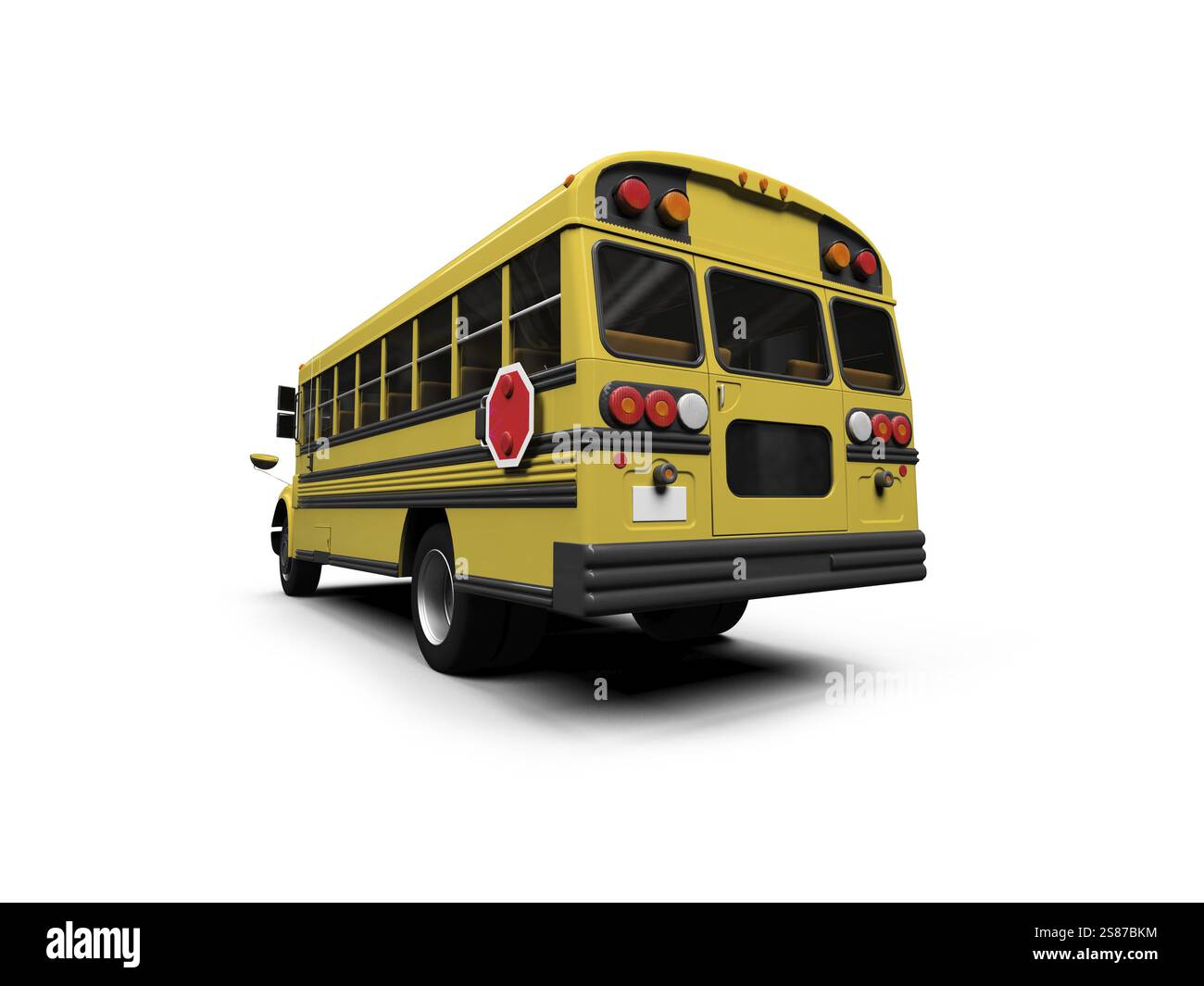 Isolated school bus on white background Stock Photo - Alamy