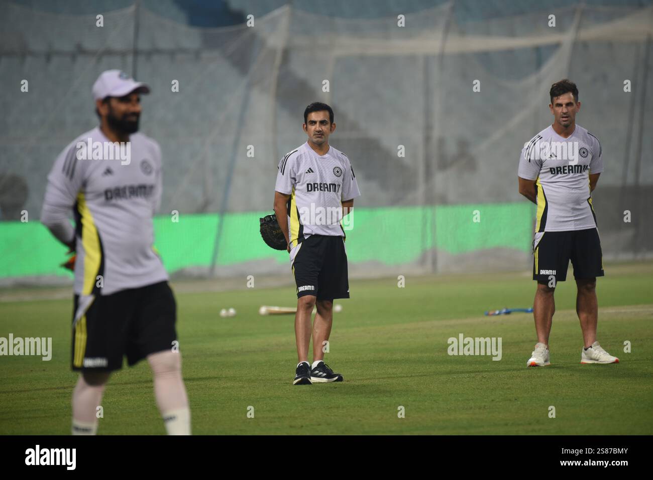 India's team coach Goutam Gamvir at a practice session ahead of their ...