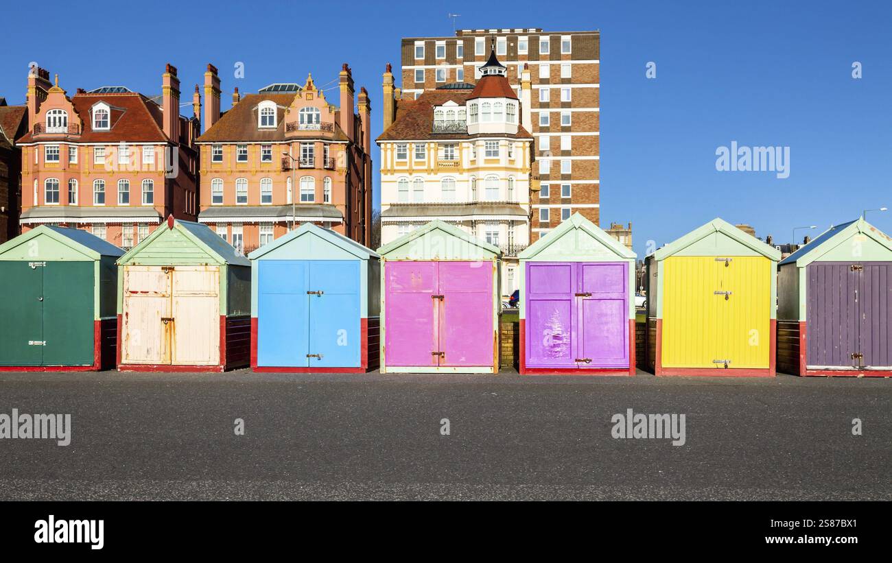 An image of the beautiful UK Brighton beach huts Stock Photo - Alamy