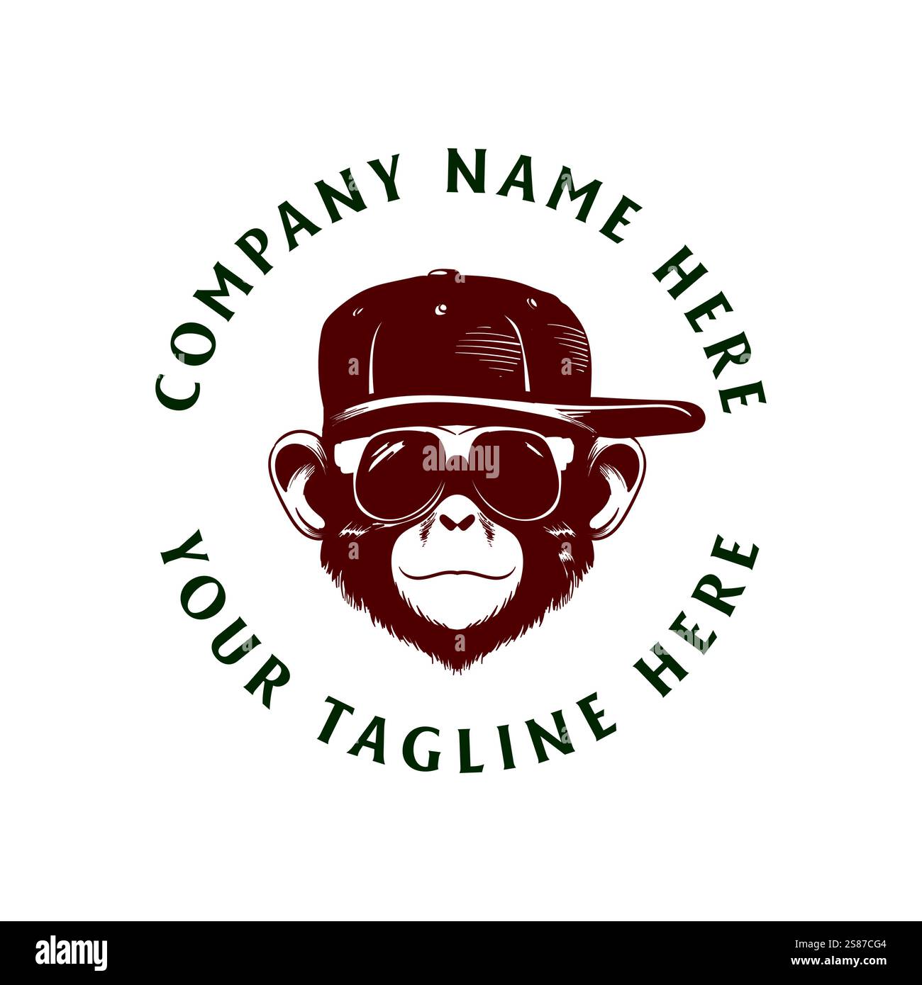 Funky Cool Rich Monkey Rapper Head Face with Hat and Ray Ban Sunglasses ...