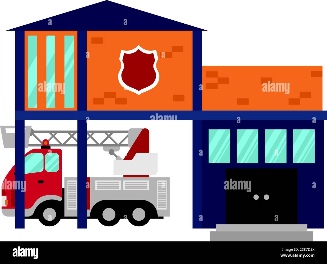 firefighter station front view Stock Vector Image & Art - Alamy