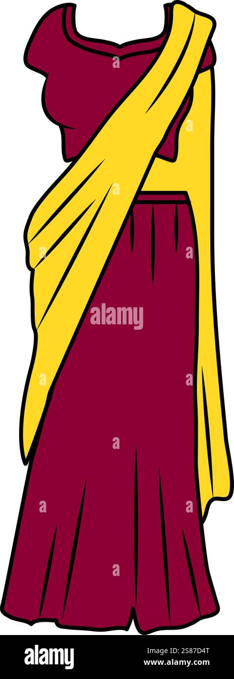 red dress saree Stock Vector Image & Art - Alamy
