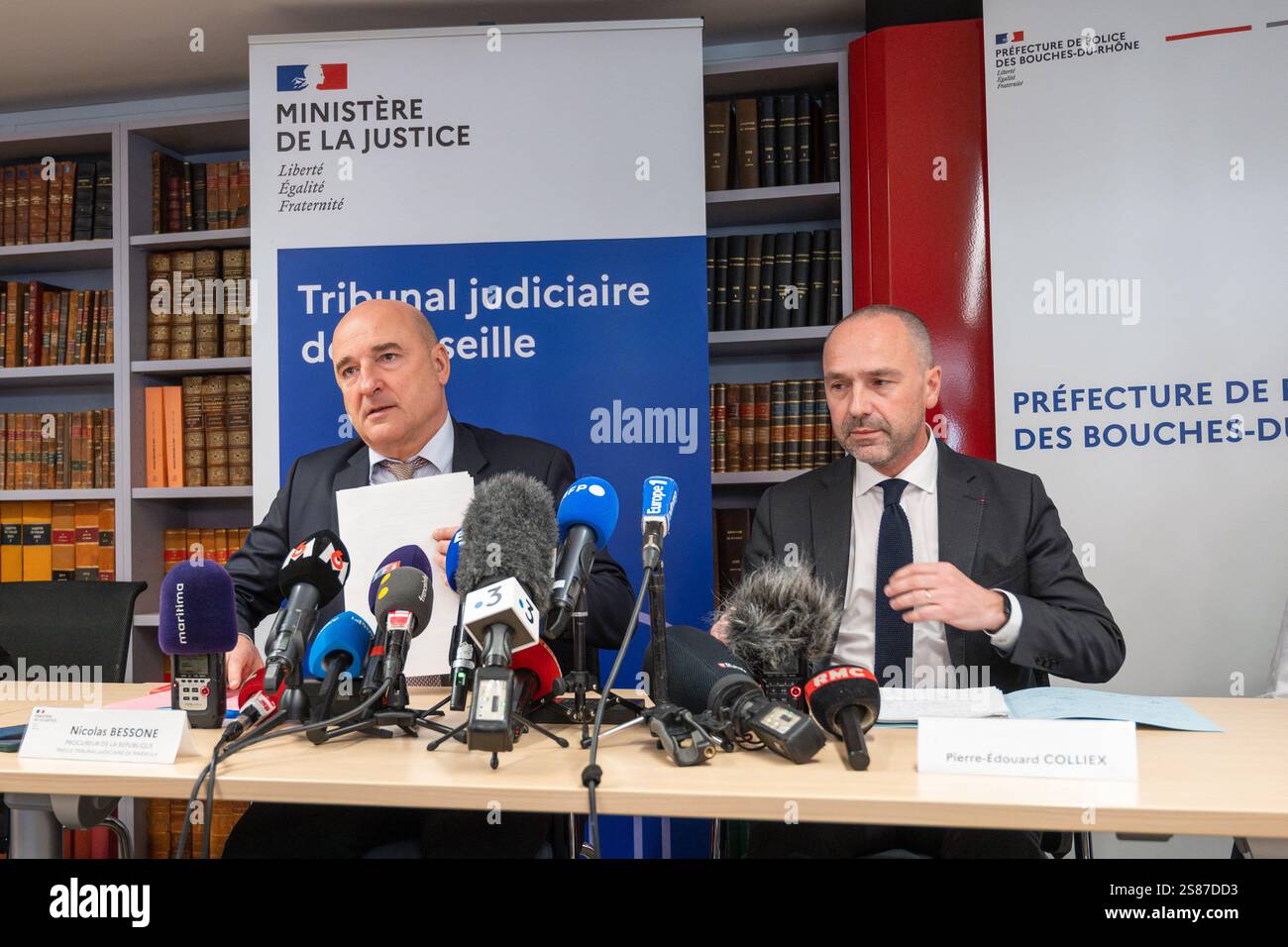 Marseille, France. 21st Jan, 2025. Marseille Public Prosecutor Nicolas ...