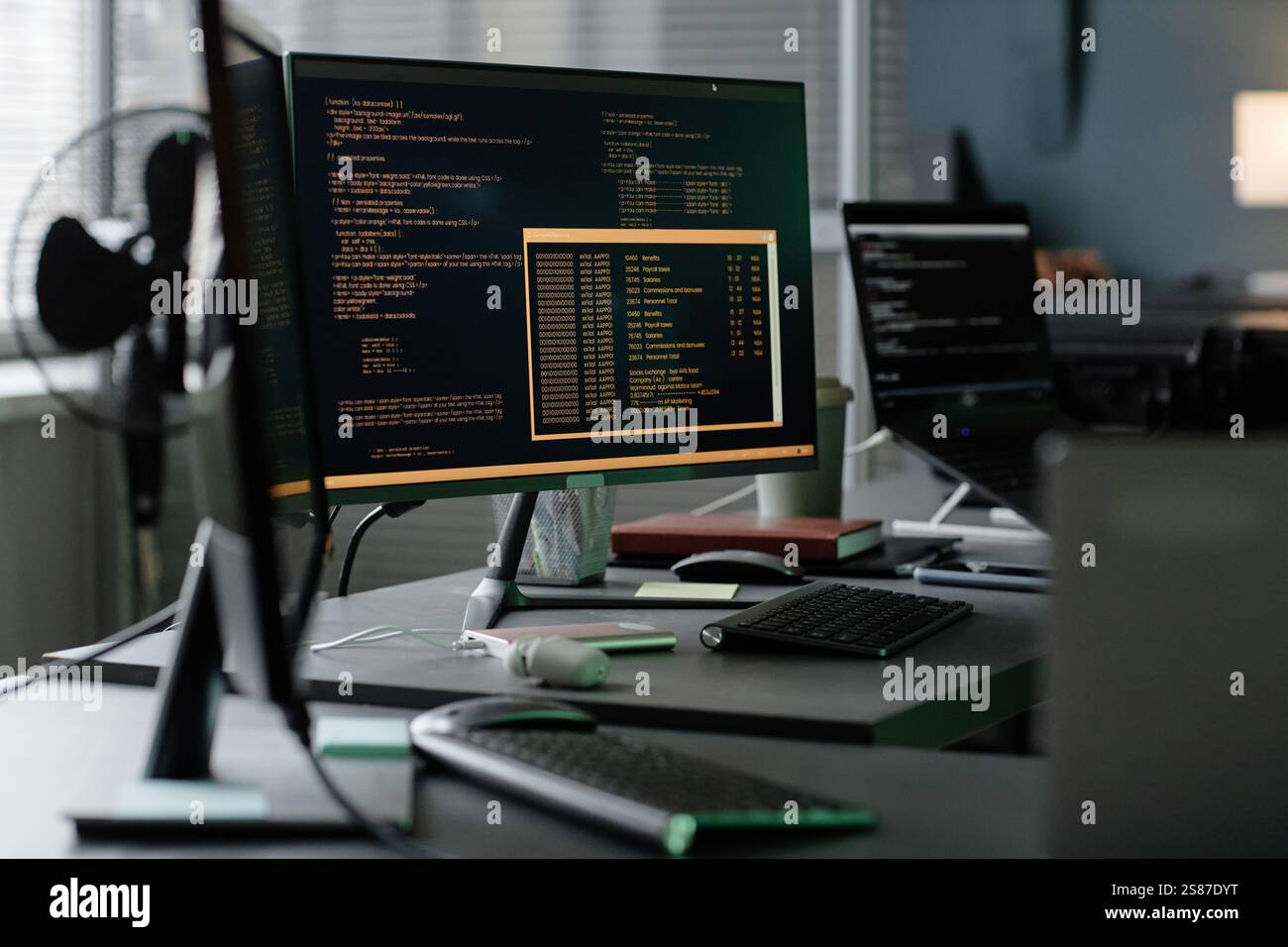 Computer screen running lines program hi-res stock photography and ...