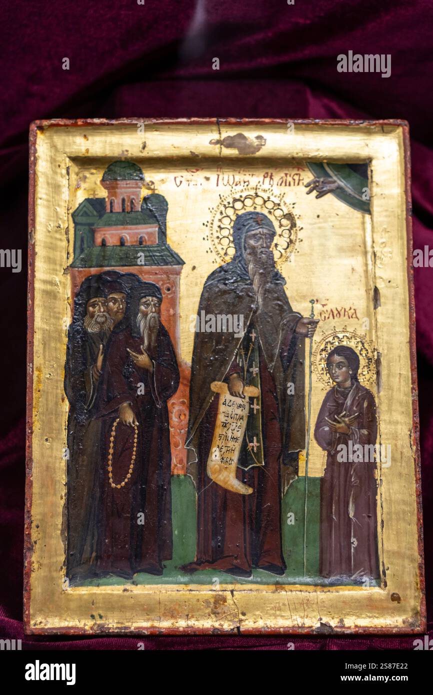 Icon of St. Ivan Rilski and his nephew Luke, 18th century, Rila ...