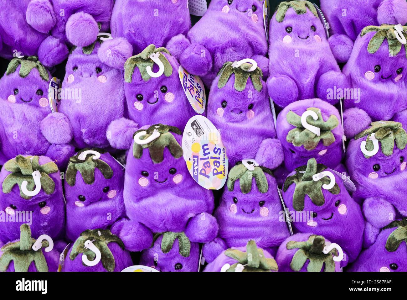 London, UK, 21st Jan 2025. Palm Pals soft toys on displays, arranged as ...