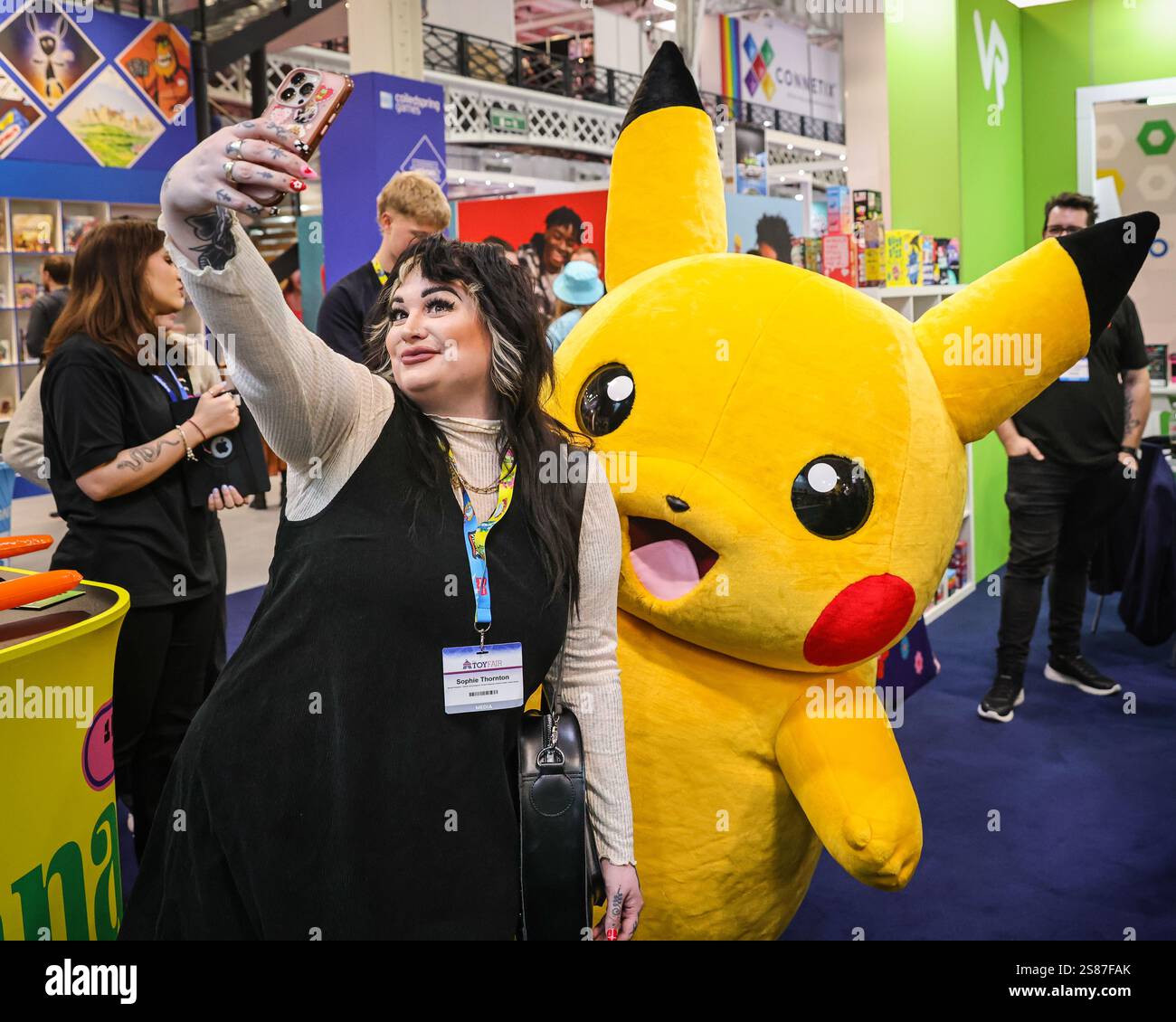 London, UK. 21st Jan, 2025. A media visitor takes selfies with a ...