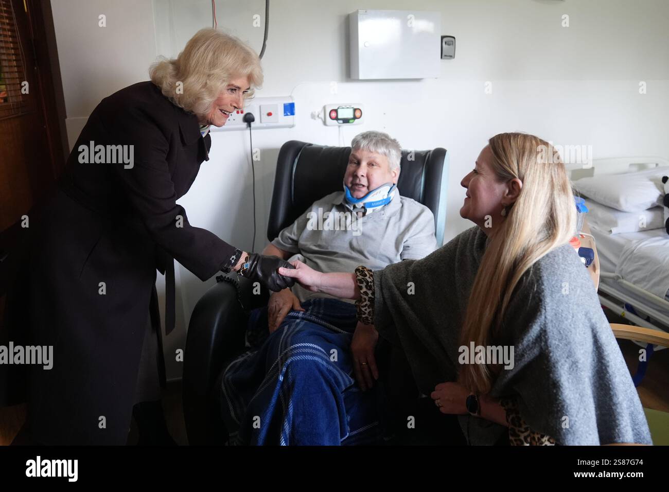 Queen Camilla, President of Prospect Hospice, meeting Christopher ...