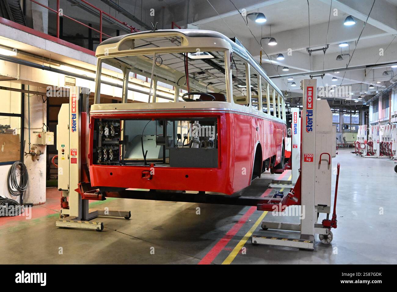 Brno, Czech Republic. 21st Jan, 2025. The historic Skoda 9Tr trolleybus, which the Brno Public ...