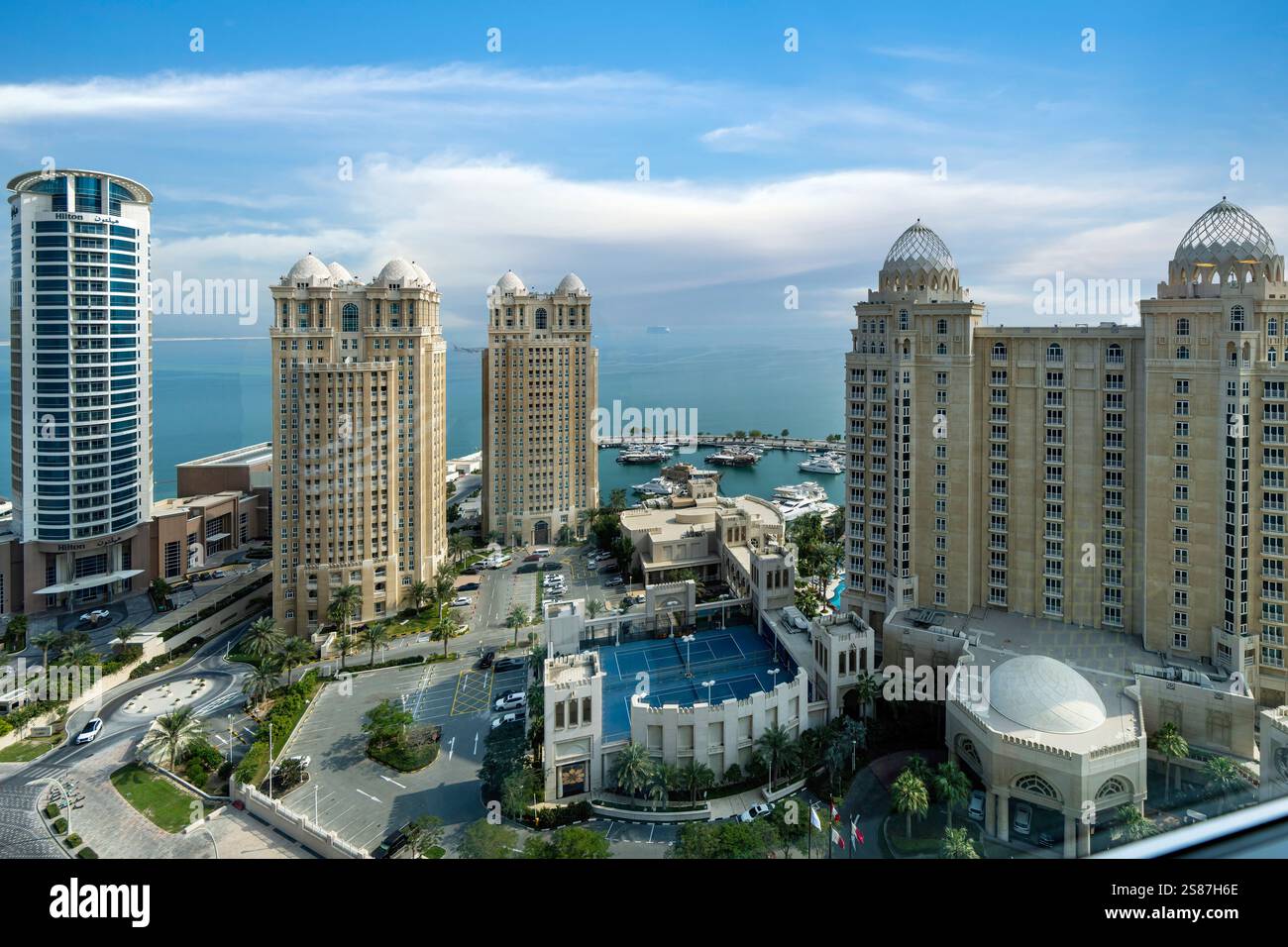 Aerial view of West bay Doha Qatar Stock Photo - Alamy