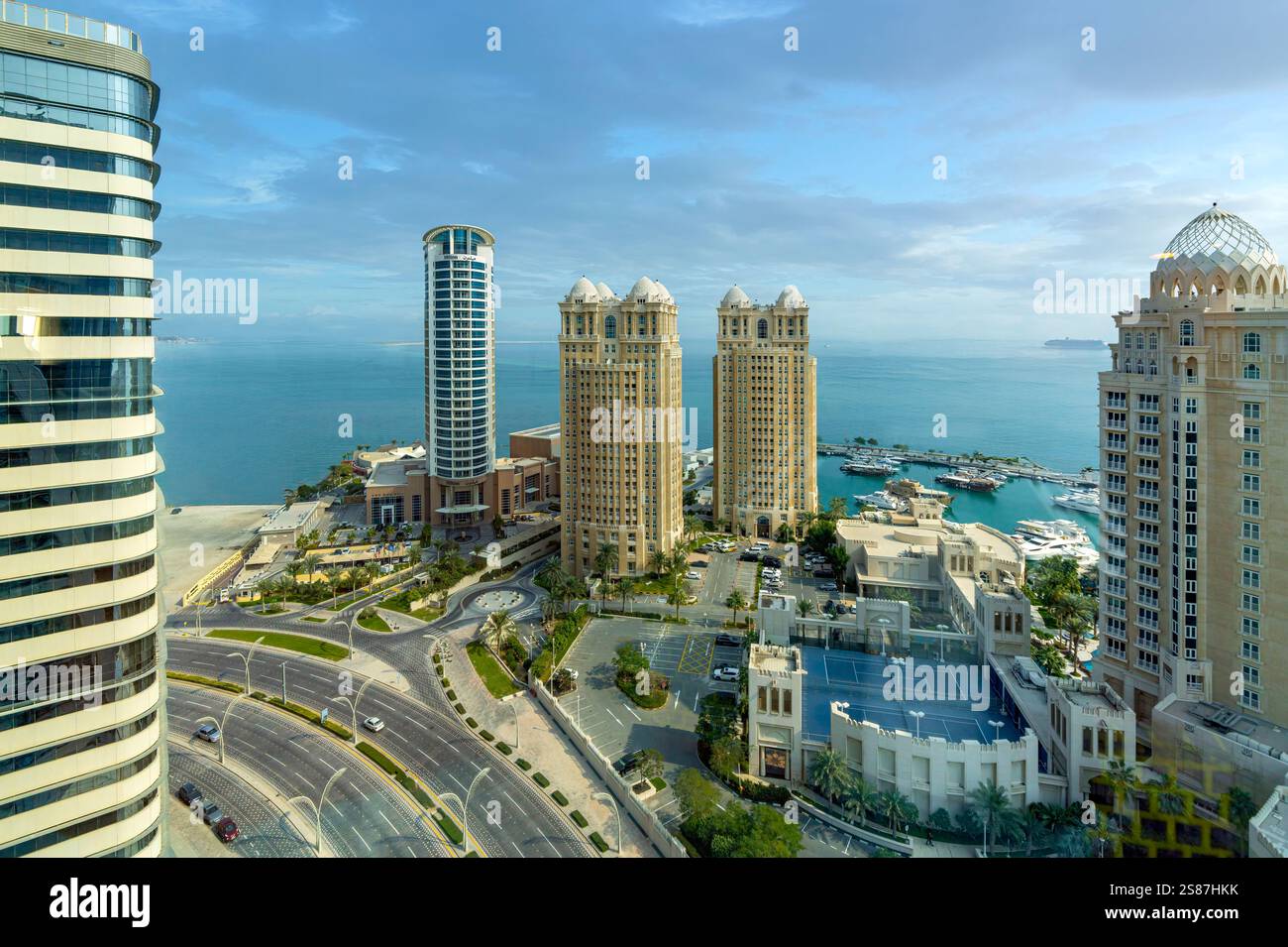Aerial view of West bay Doha Qatar Stock Photo - Alamy