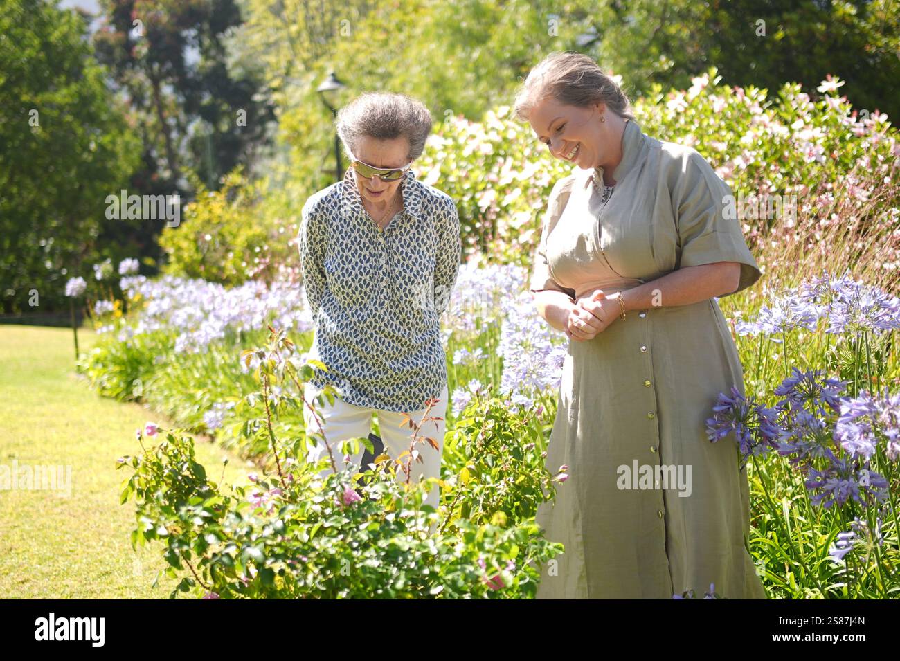 The Princess Royal views the Princess Anne rose with Anja Taschner ...