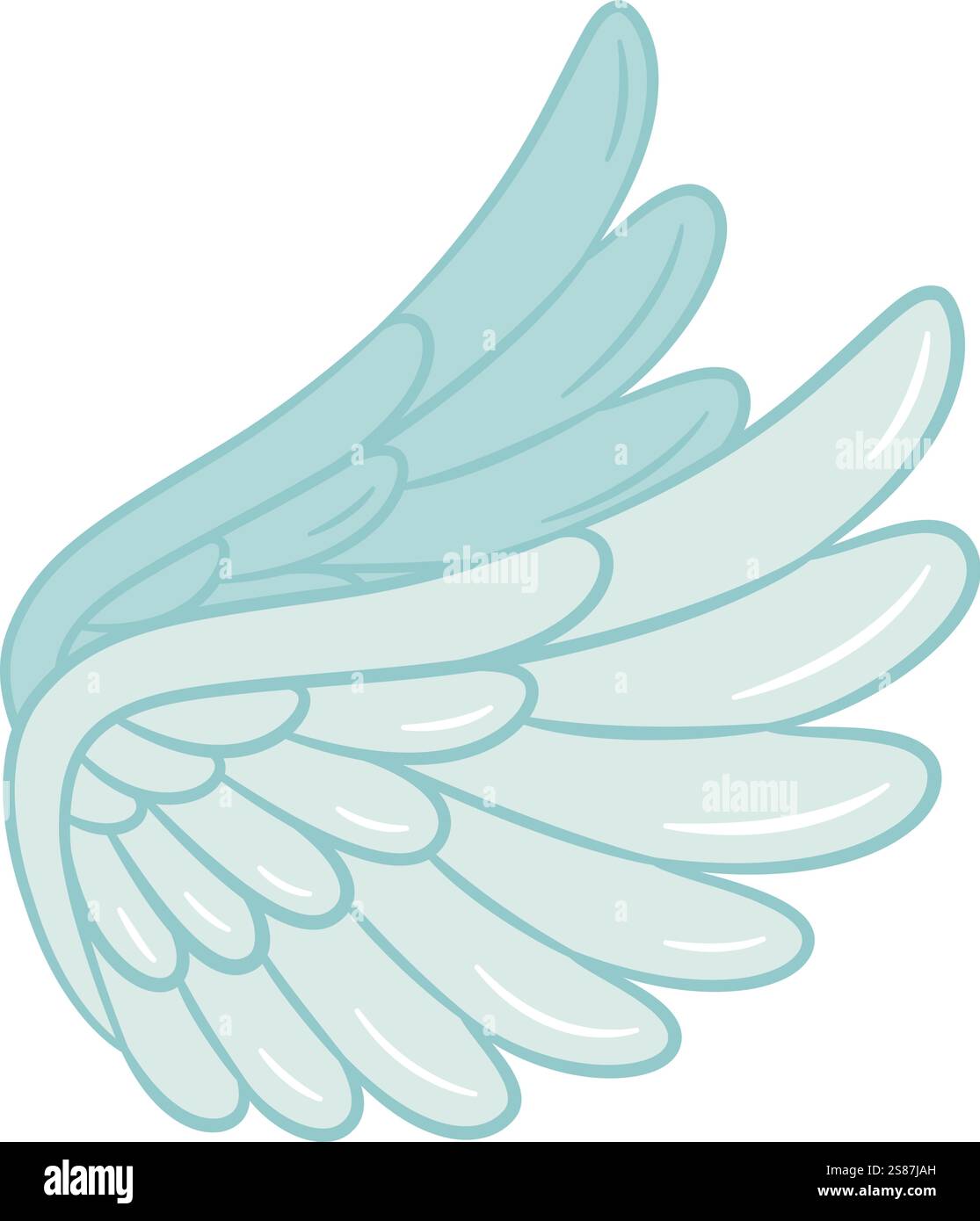 Angel wings cartoon doodle style. Hand drawn Trendy flat style cartoon ...