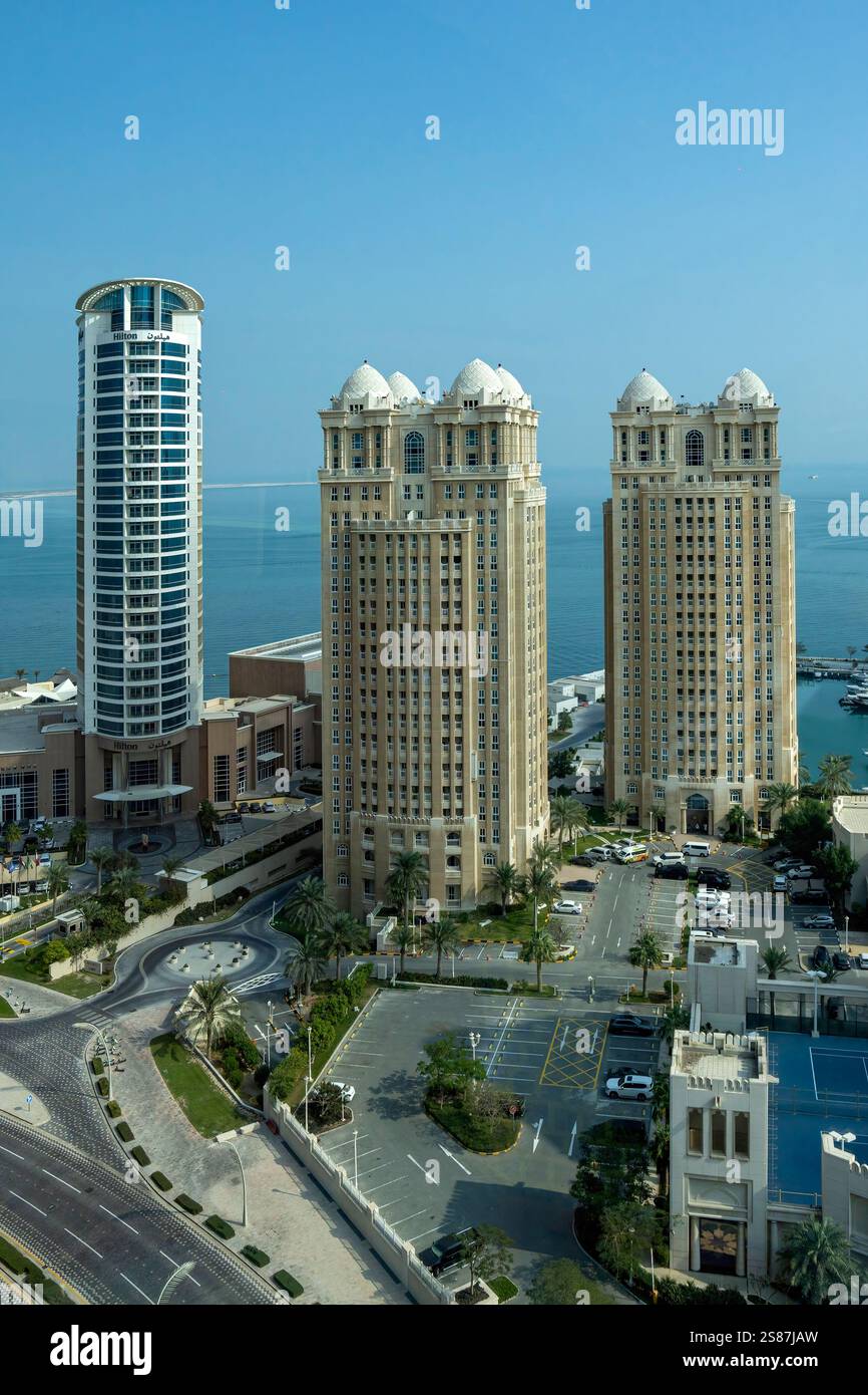 Aerial view of West bay Doha Qatar Stock Photo - Alamy