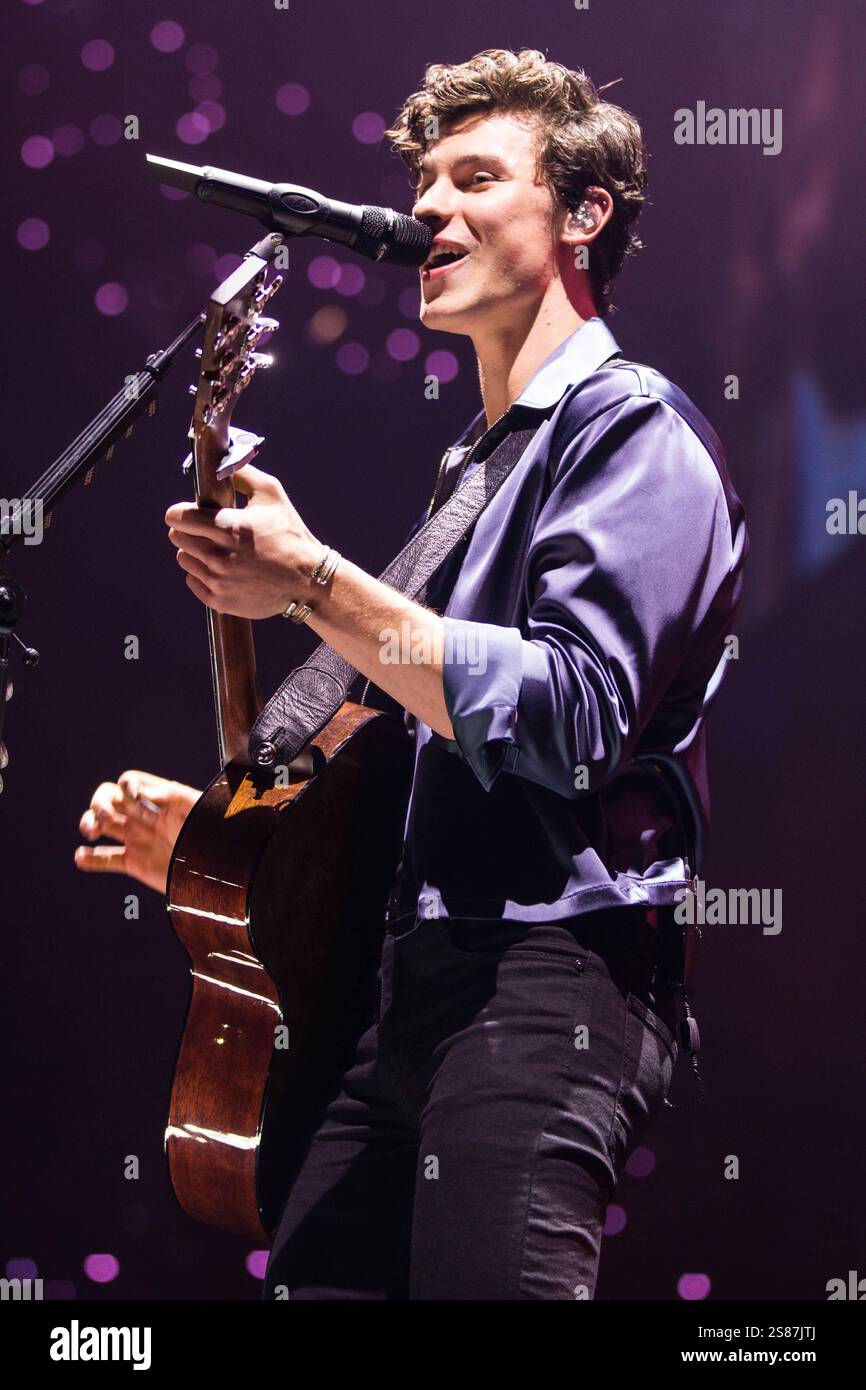 Shawn Mendes performing at the The 02 Arena. London. on the 16th April ...