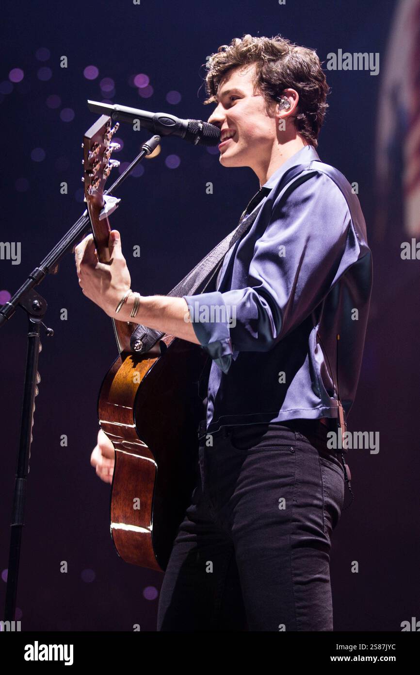 Shawn Mendes performing at the The 02 Arena. London. on the 16th April ...