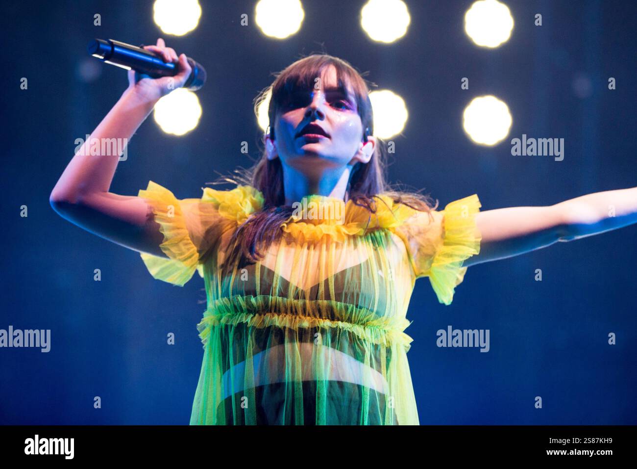 London, UK - Feburary 2019: Chvrches ( Lauren Mayberry, Iain Cook ...