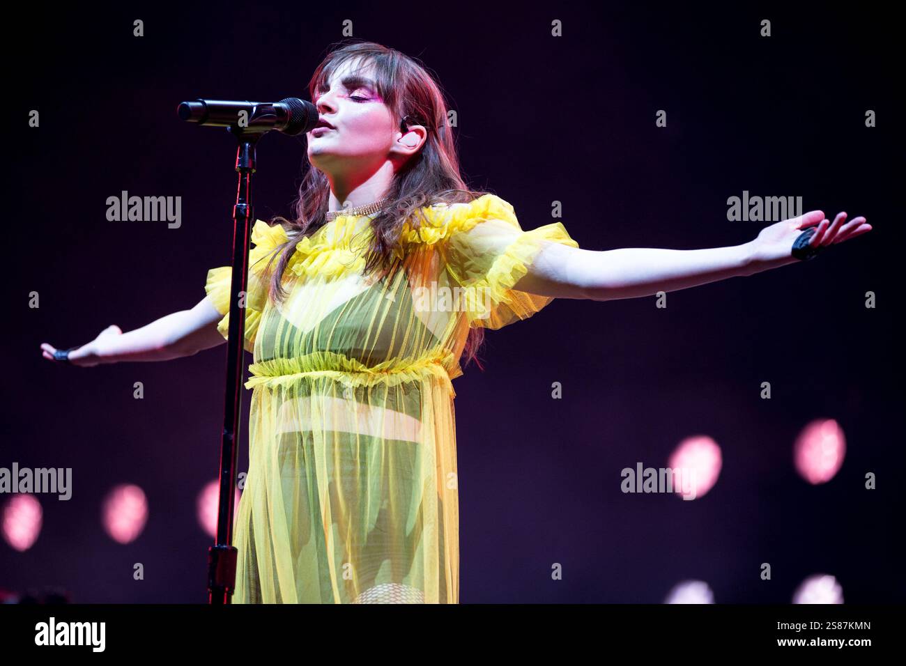 London, UK - Feburary 2019: Chvrches ( Lauren Mayberry, Iain Cook ...