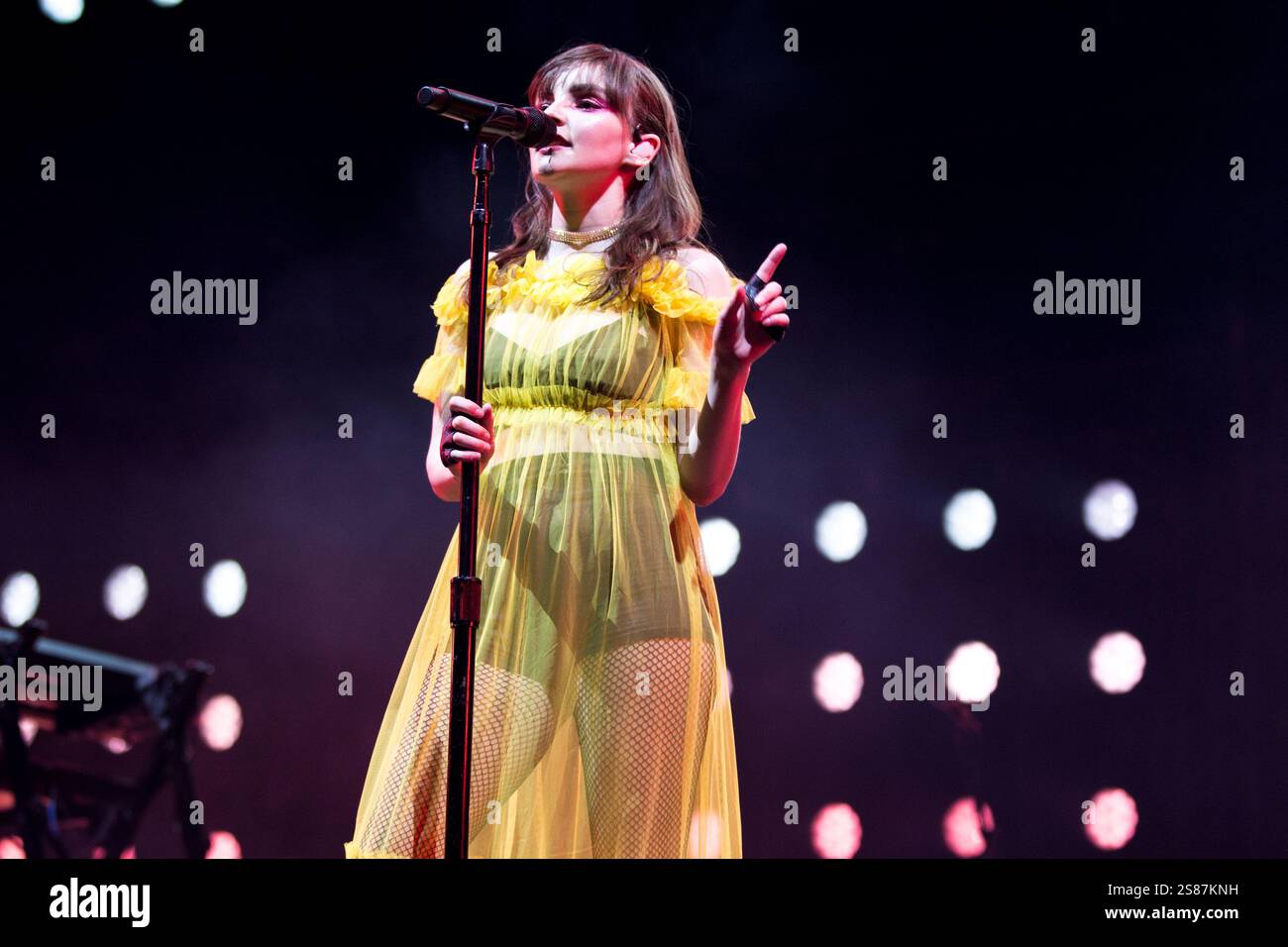 London, UK - Feburary 2019: Chvrches ( Lauren Mayberry, Iain Cook ...