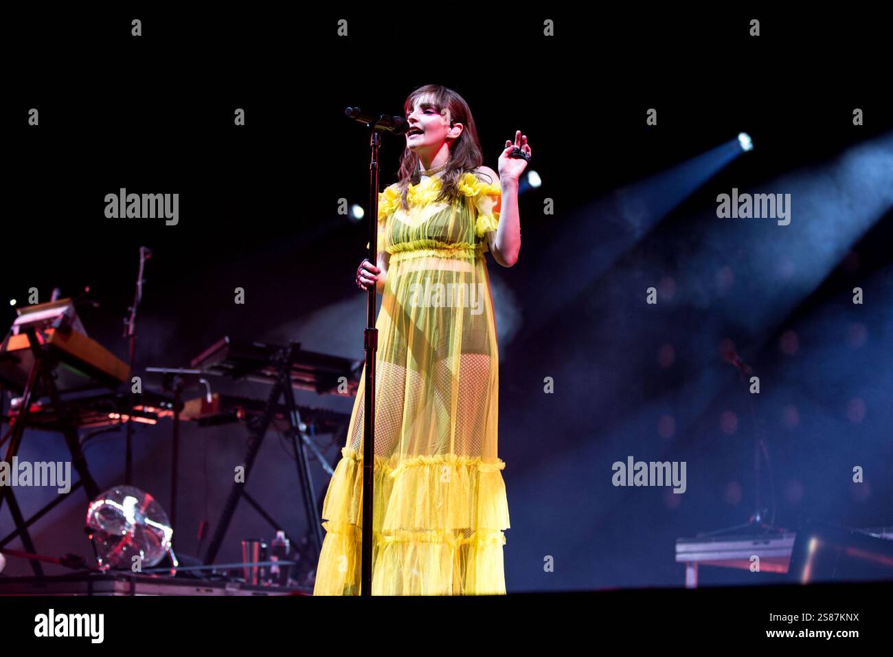 London, UK - Feburary 2019: Chvrches ( Lauren Mayberry, Iain Cook ...