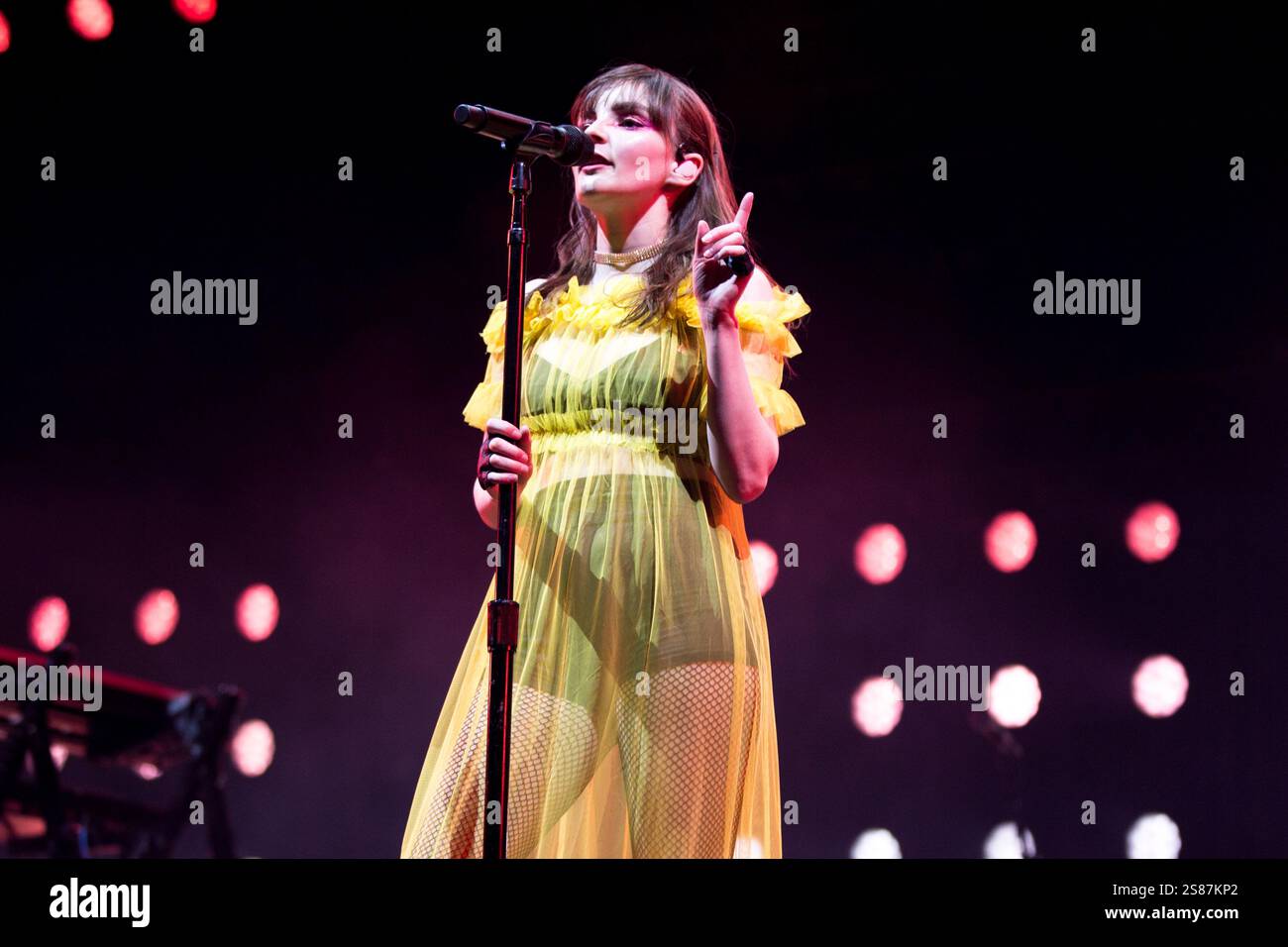 London, UK - Feburary 2019: Chvrches ( Lauren Mayberry, Iain Cook ...