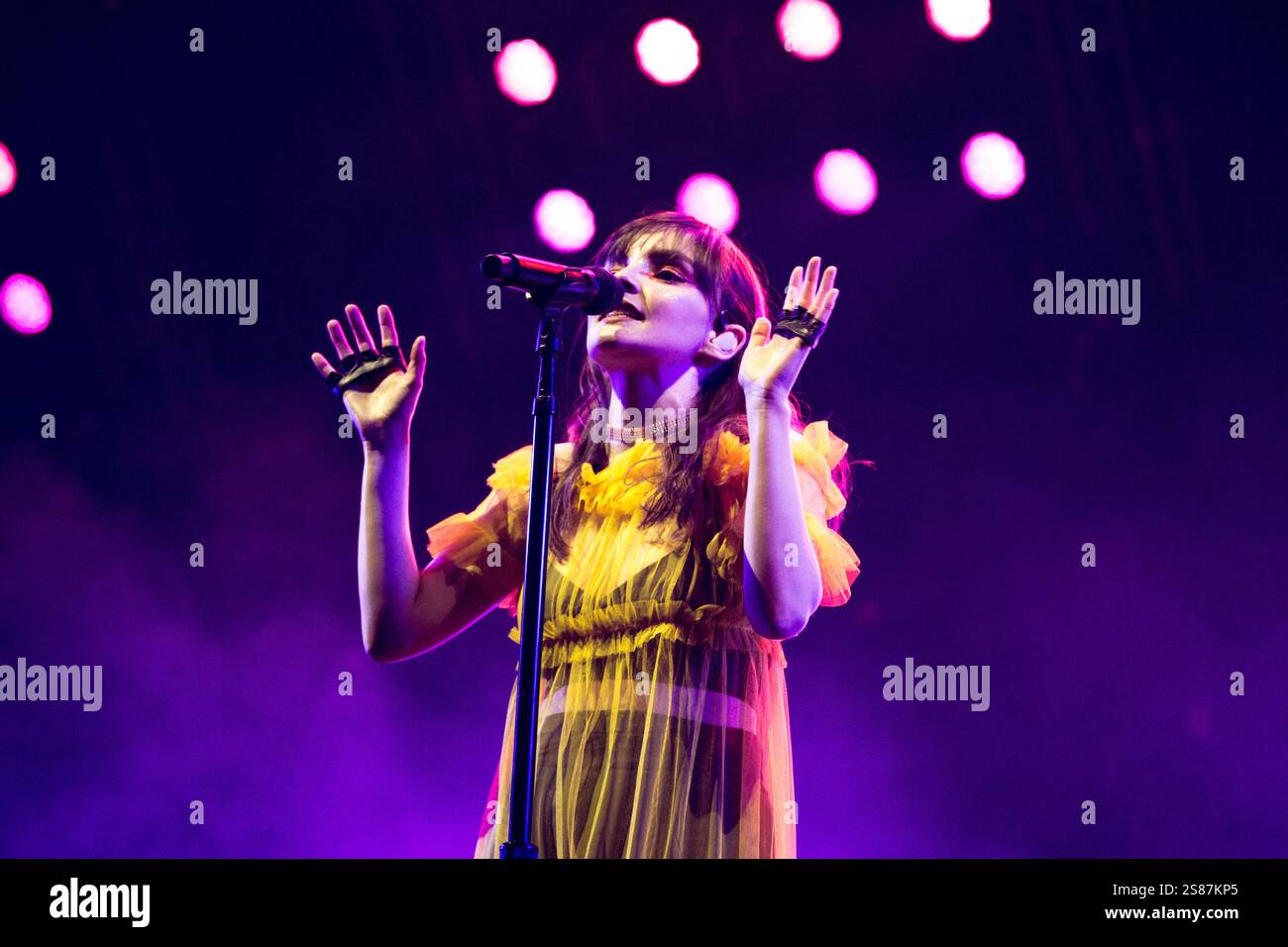 London, UK - Feburary 2019: Chvrches ( Lauren Mayberry, Iain Cook ...