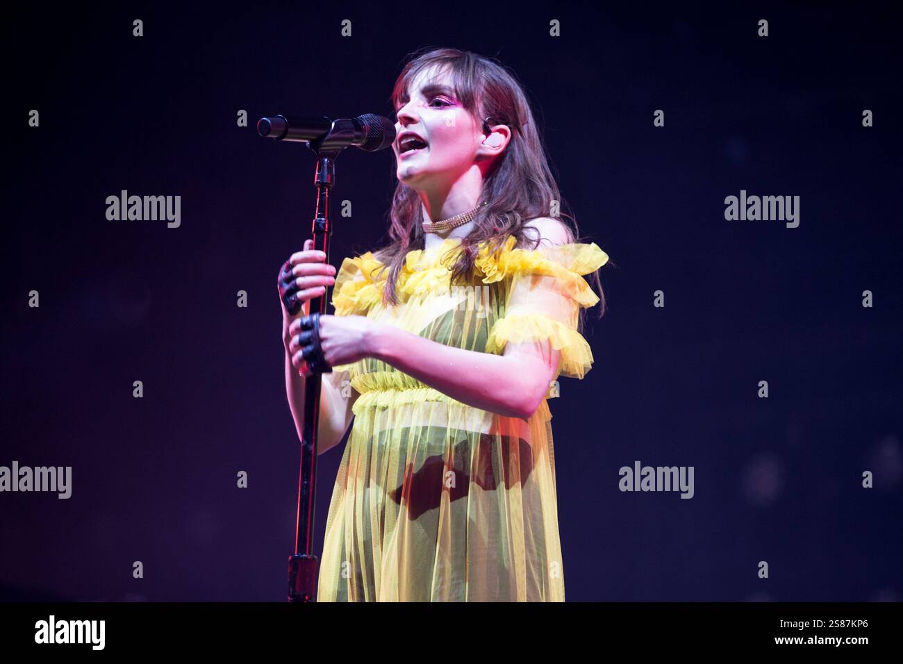 London, UK - Feburary 2019: Chvrches ( Lauren Mayberry, Iain Cook ...