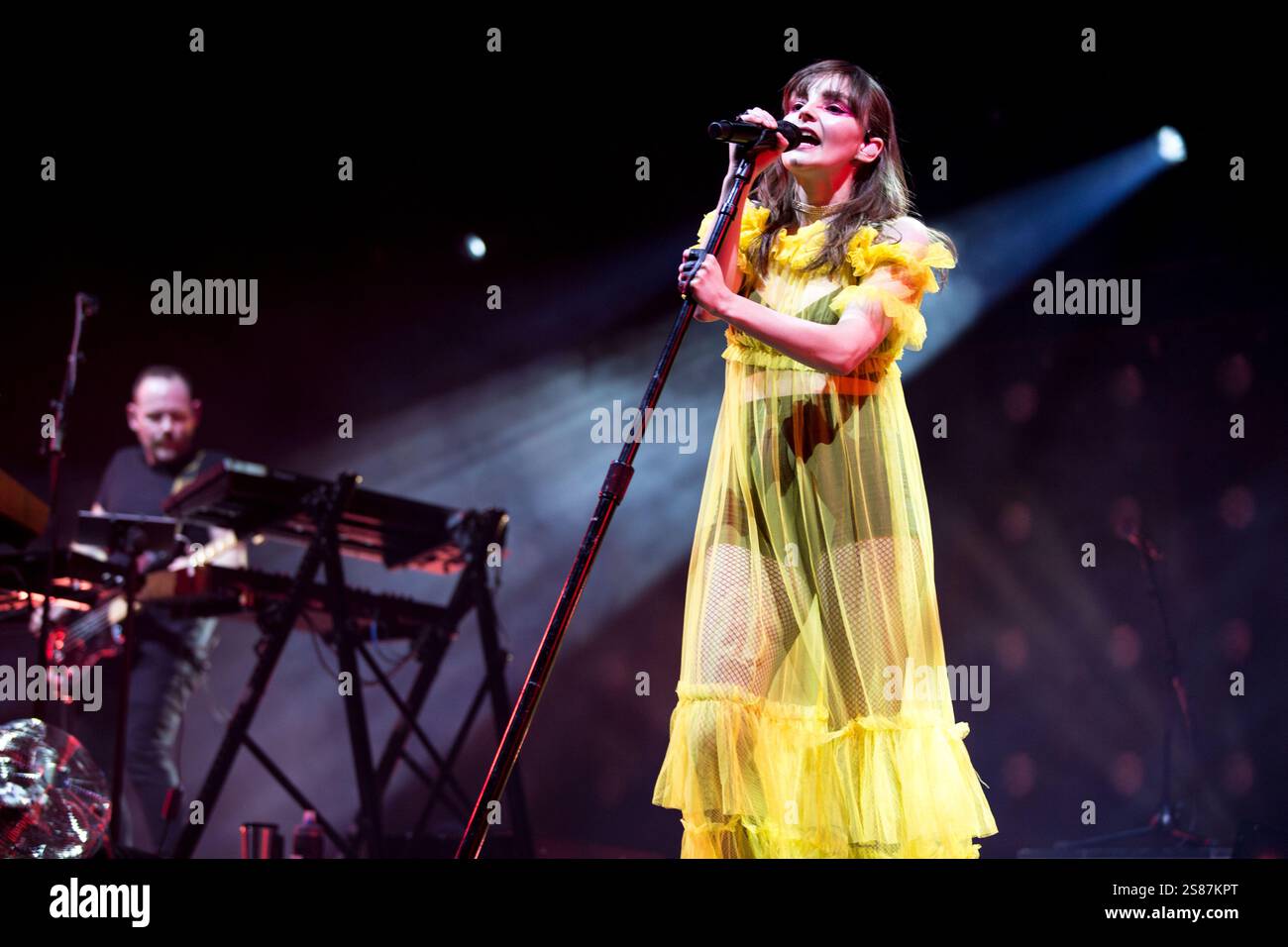 London, UK - Feburary 2019: Chvrches ( Lauren Mayberry, Iain Cook ...