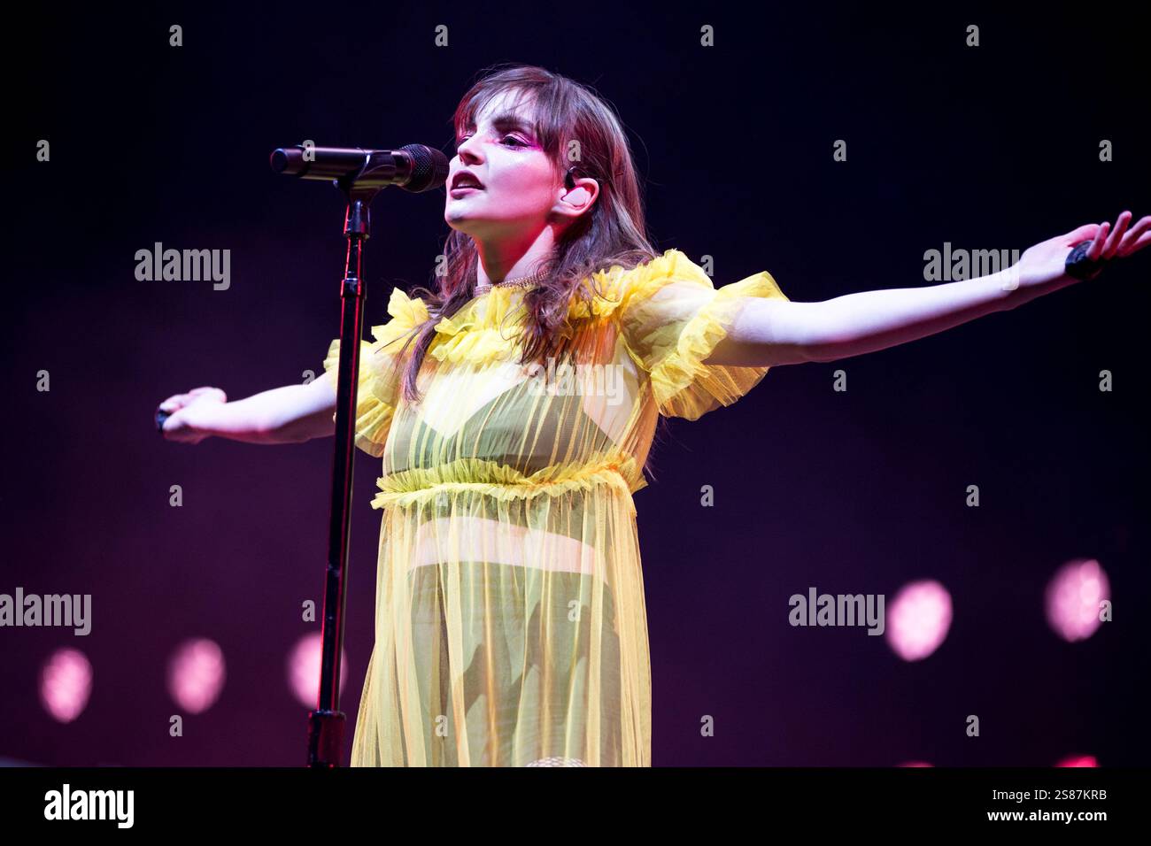 London, UK - Feburary 2019: Chvrches ( Lauren Mayberry, Iain Cook ...
