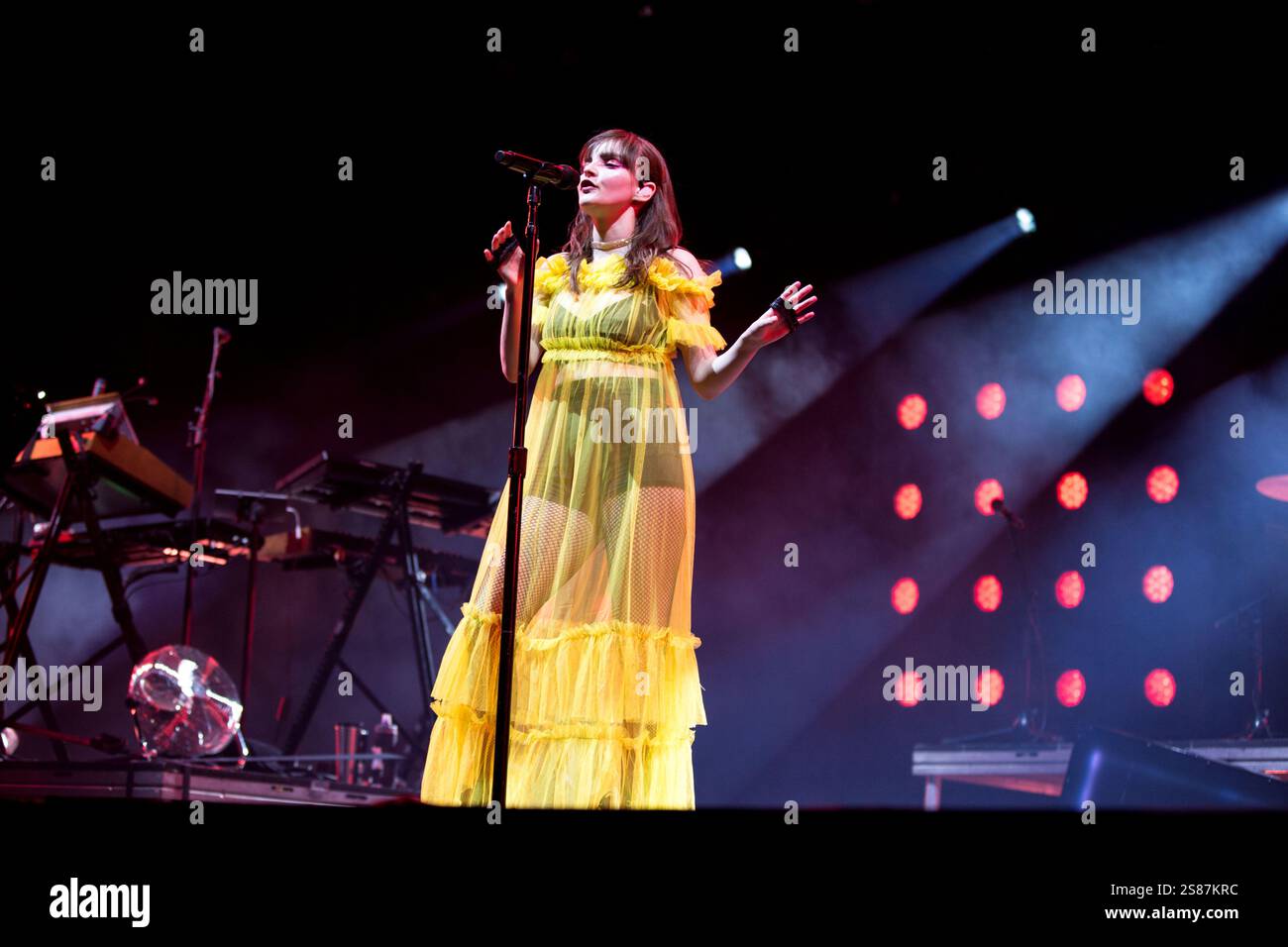 London, UK - Feburary 2019: Chvrches ( Lauren Mayberry, Iain Cook ...