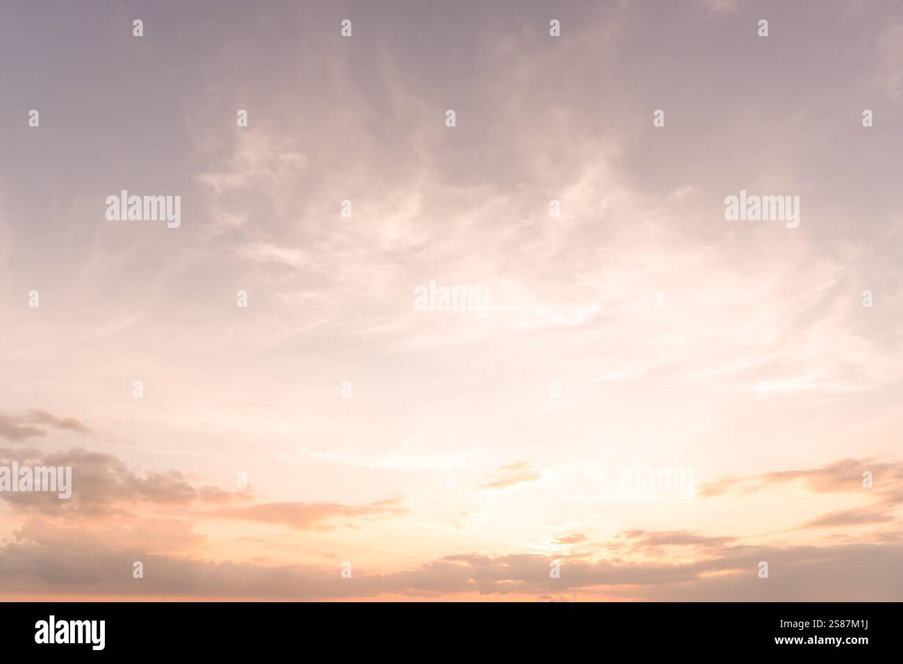 Beautiful morning or evening orange sky or vivid sky with cloudy when sunset or sunrise is used ...