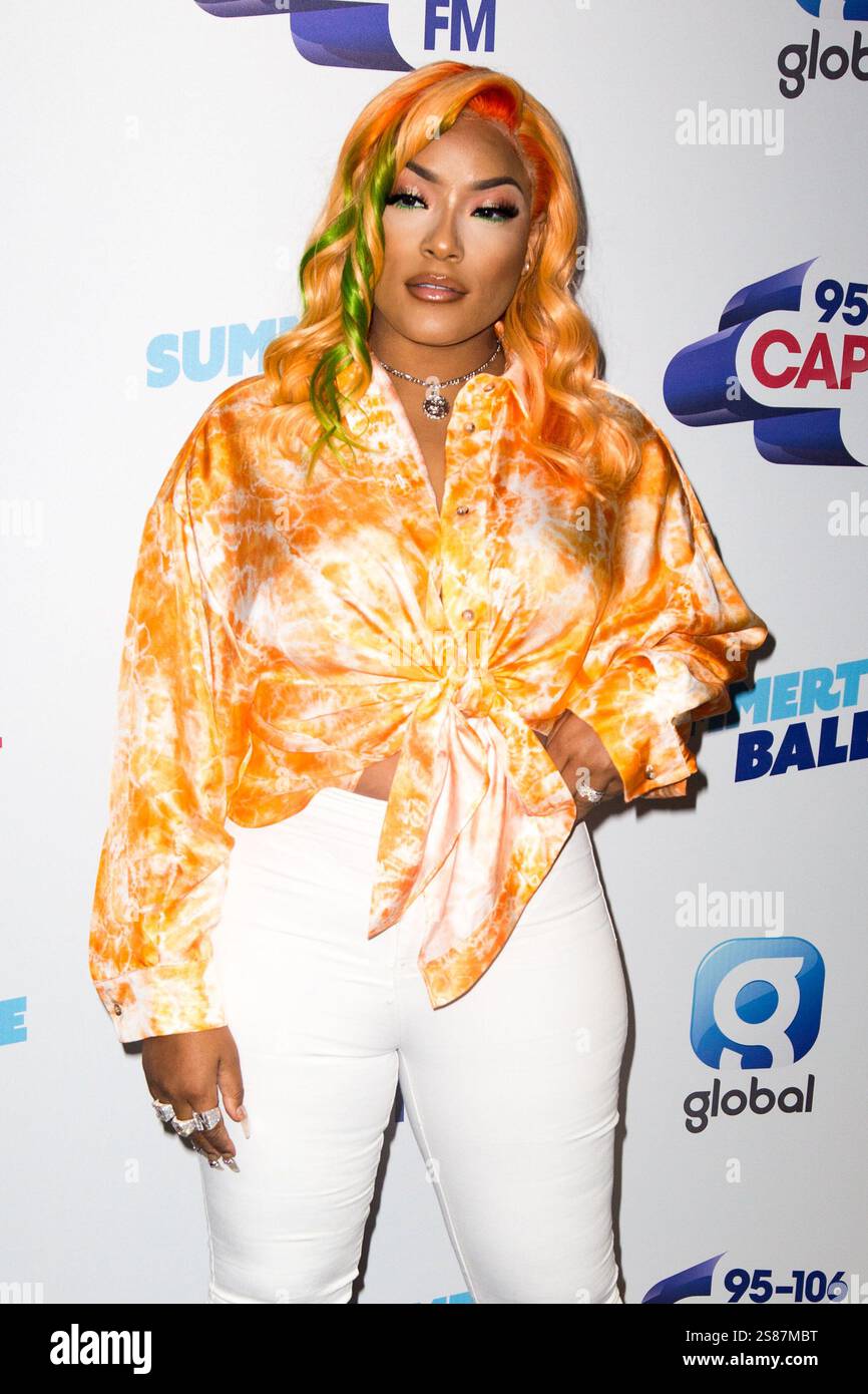 Stefflon Don attends the Capitals Summertime Ball at Wembley Stadium on ...