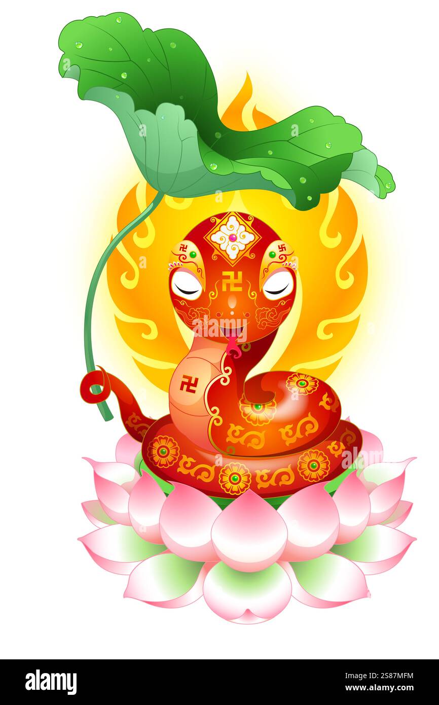 Cute cartoon shaped zodiac snake Stock Photo - Alamy