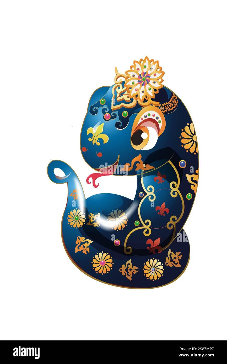 Cute cartoon blue snake Cut Out Stock Images & Pictures - Alamy