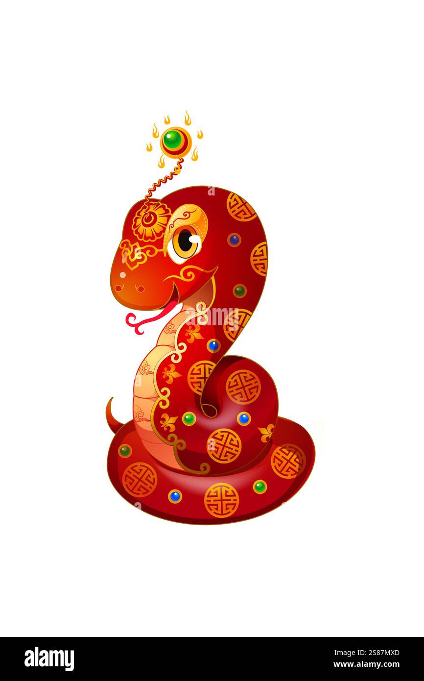 Cute cartoon shaped zodiac snake Stock Photo - Alamy
