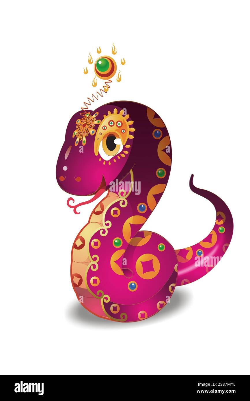 Cute cartoon shaped zodiac snake Stock Photo - Alamy