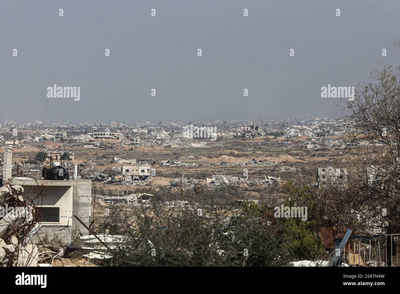 A General view of destruction after the Israeli army withdrew from the ...